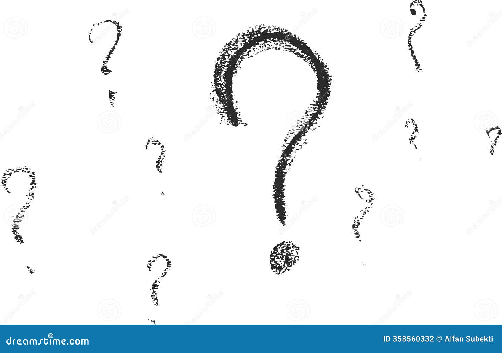 A Drawn Question Mark. Question Symbol. Hand-drawn Interrogation Icons ...