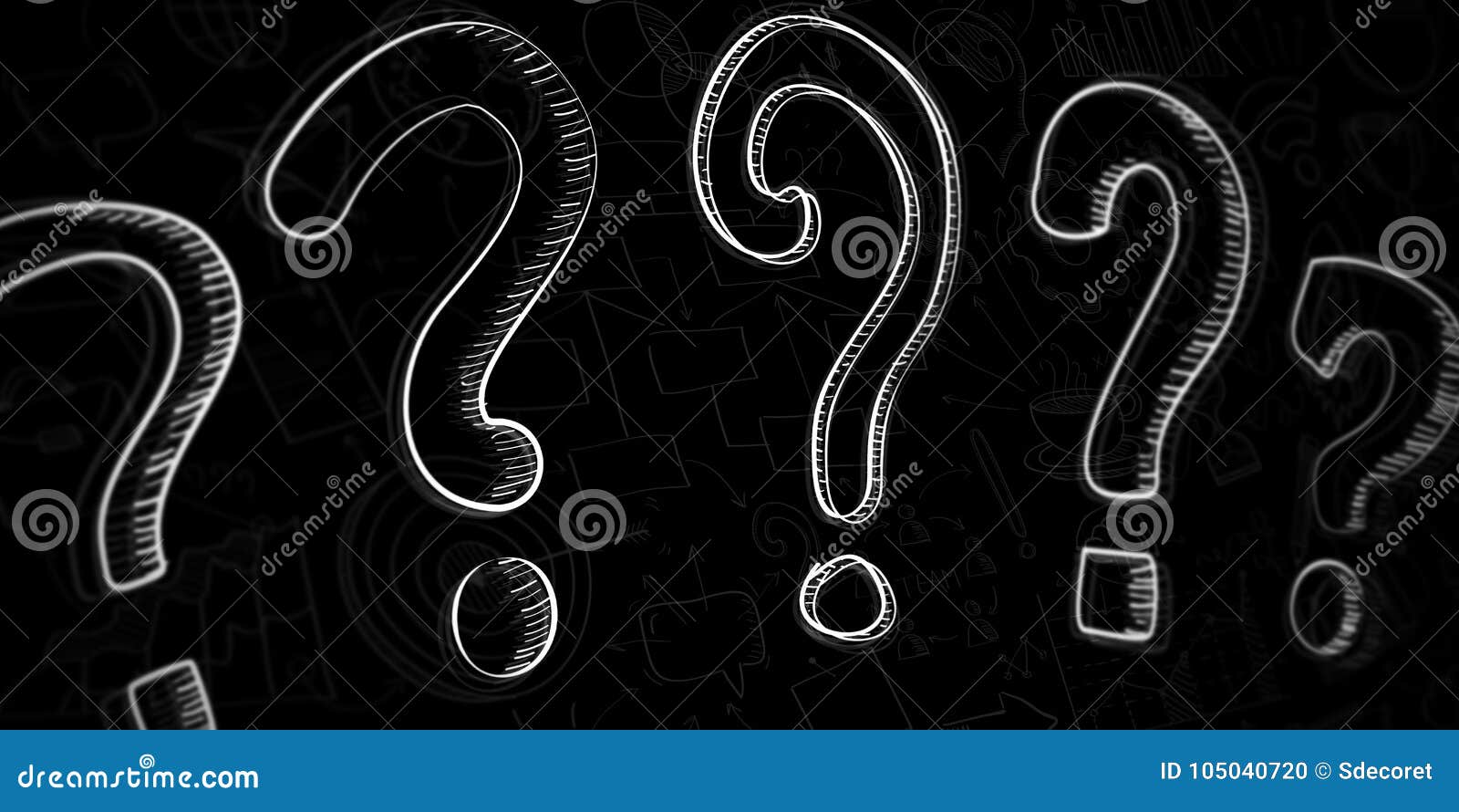 Hand Drawn Question Marks Sketch Stock Illustration - Illustration of ...
