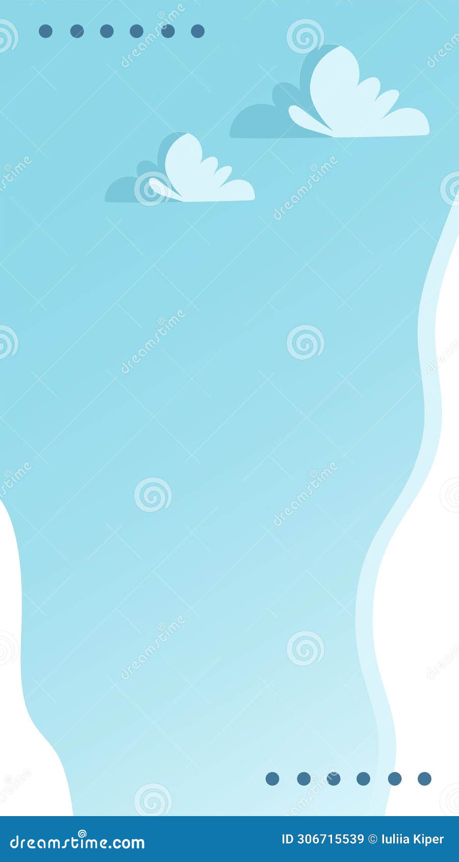 Hand Drawn Quiet Background with Clouds and Abstract Elements. Vector ...