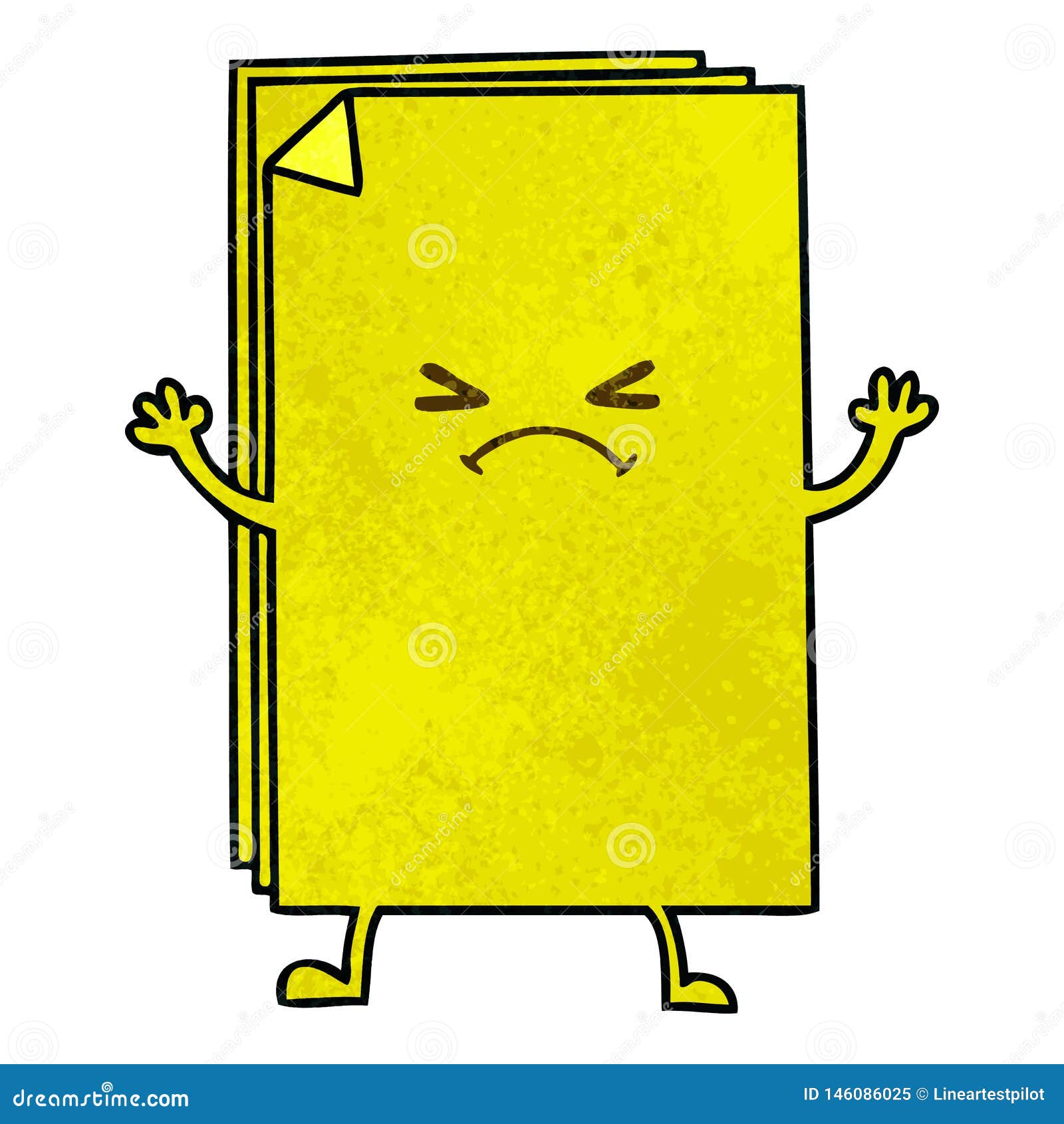 Hand Drawn Quirky Cartoon Cross Paper Stack Stock Vector - Illustration ...