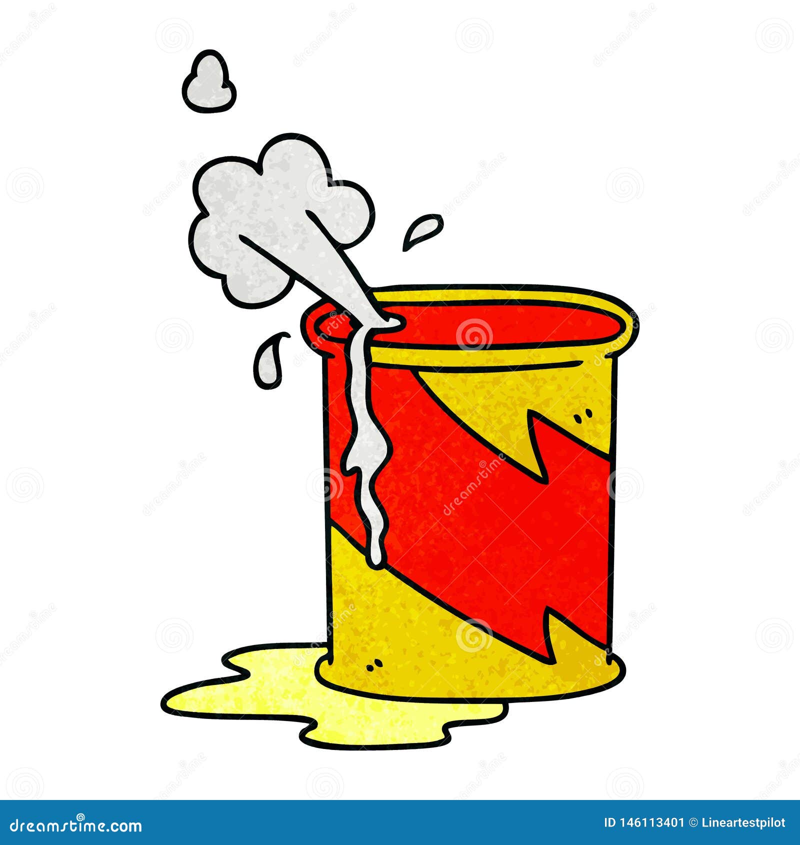 Hand Drawn Quirky Cartoon Exploding Oil Can Stock Vector - Illustration ...