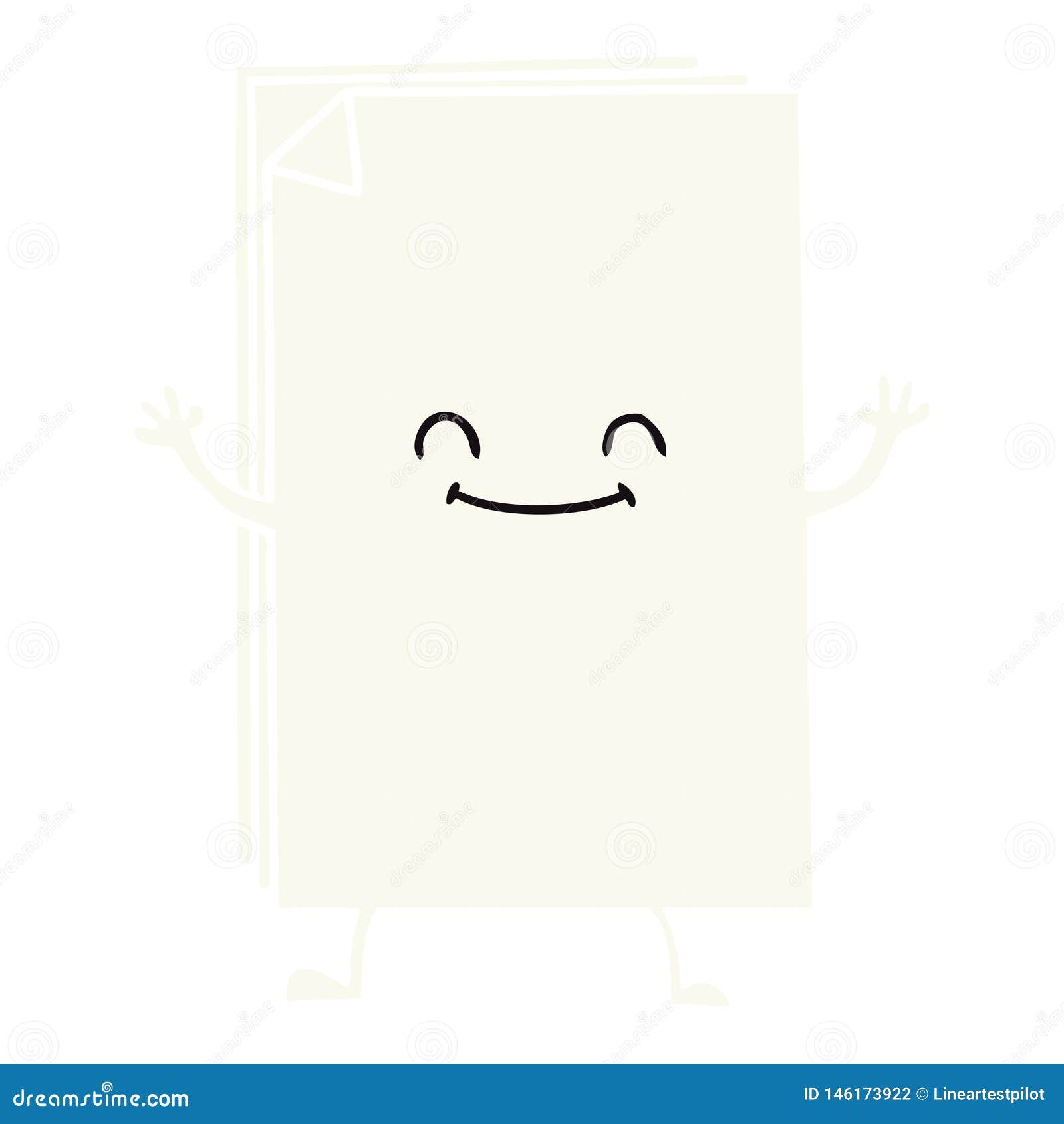 Hand Drawn Quirky Cartoon Happy Stack of Papers Stock Vector ...