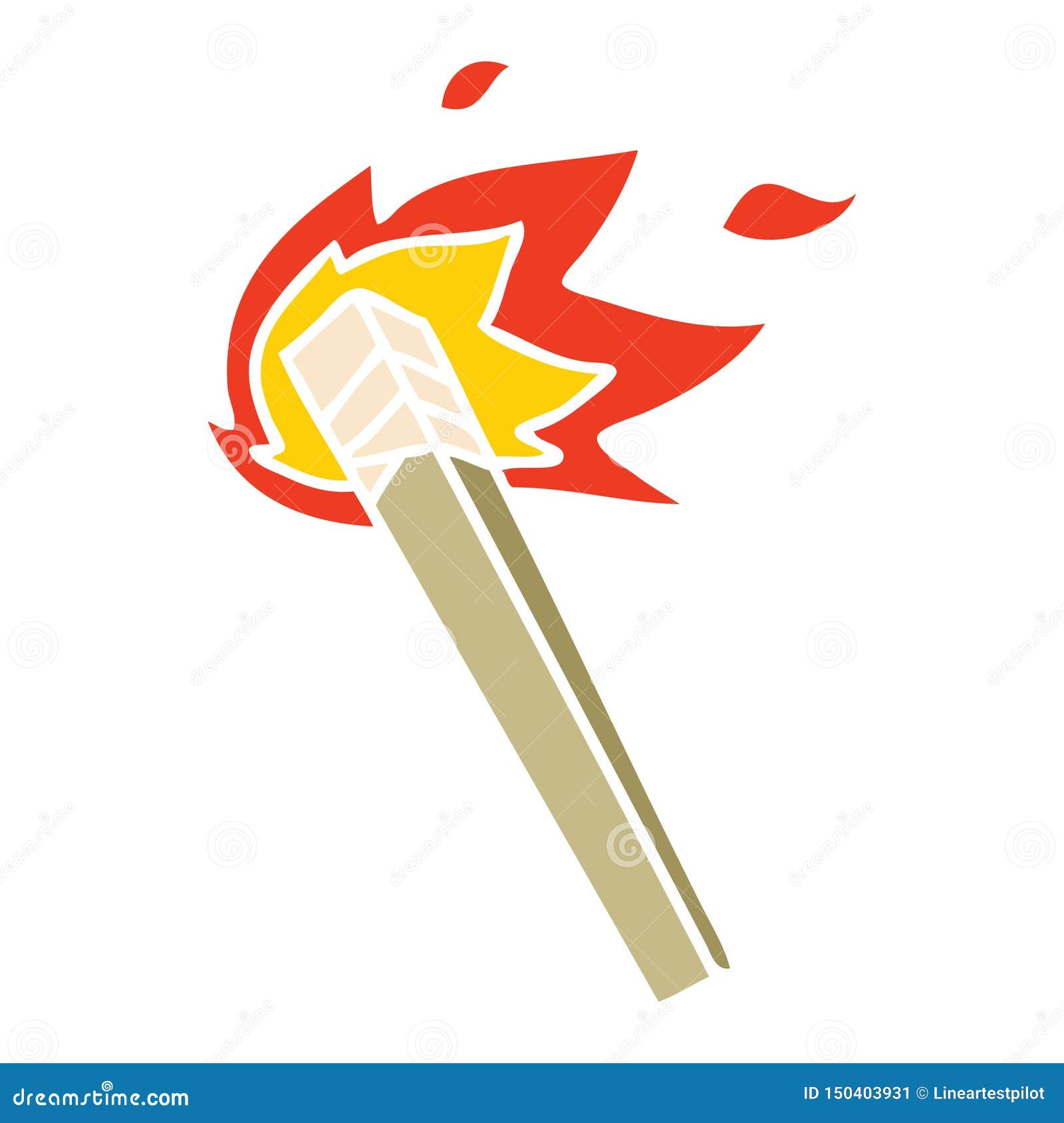 Hand Drawn Quirky Cartoon Lit Torch Stock Vector - Illustration of ...