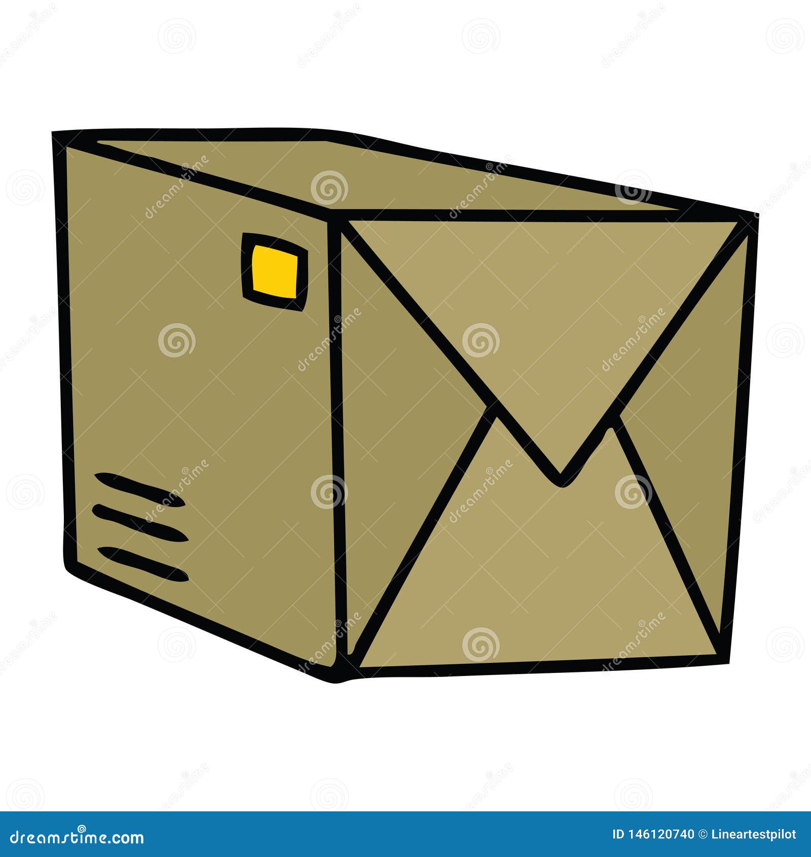 Hand Drawn Quirky Cartoon Parcel Stock Vector - Illustration of ...
