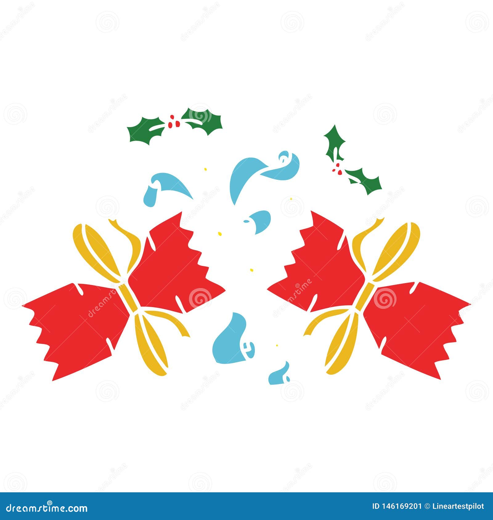 Hand Drawn Quirky Cartoon Popped Cracker Stock Vector - Illustration of ...