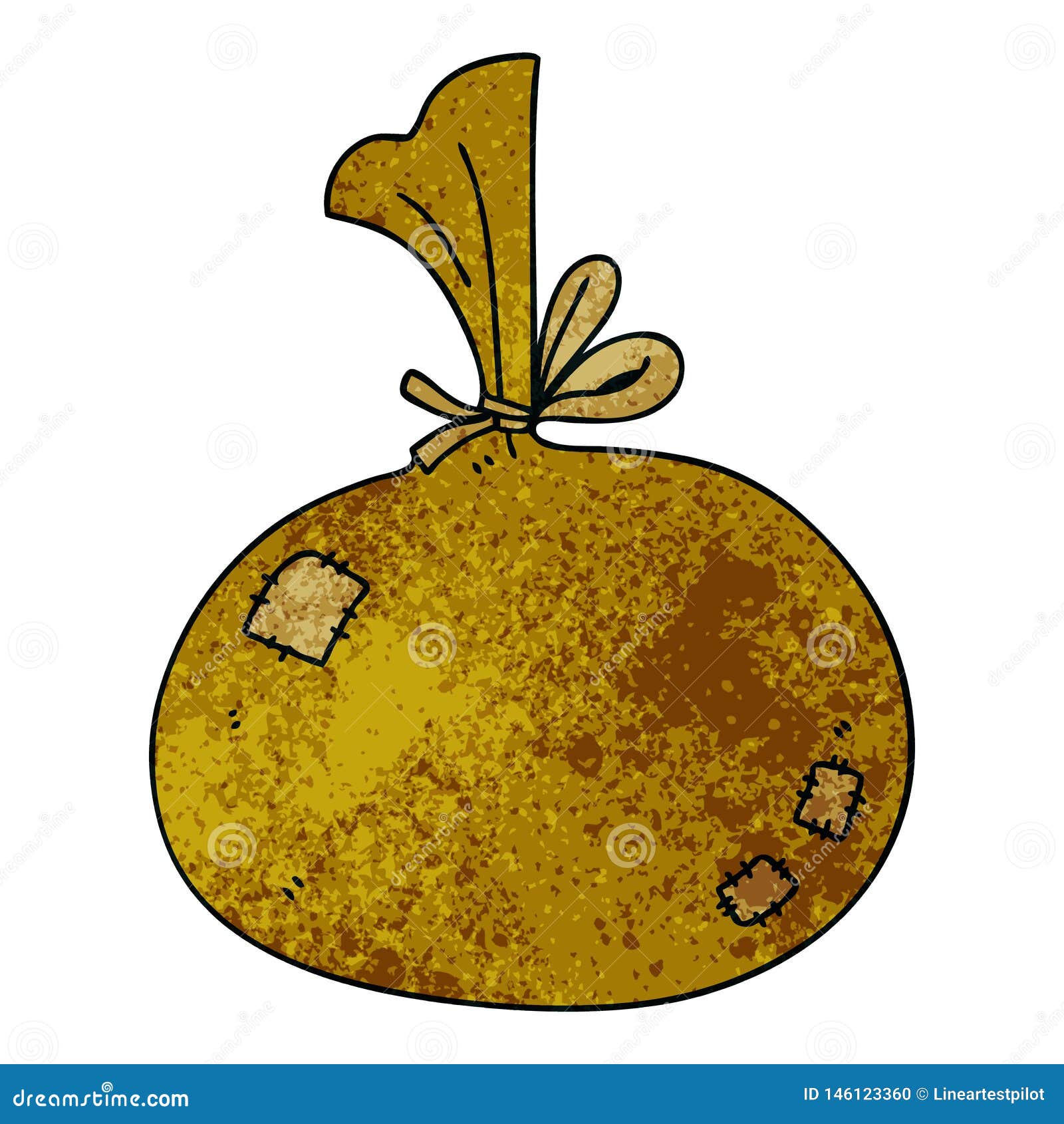 Hand Drawn Quirky Cartoon Sack Stock Vector - Illustration of artwork ...