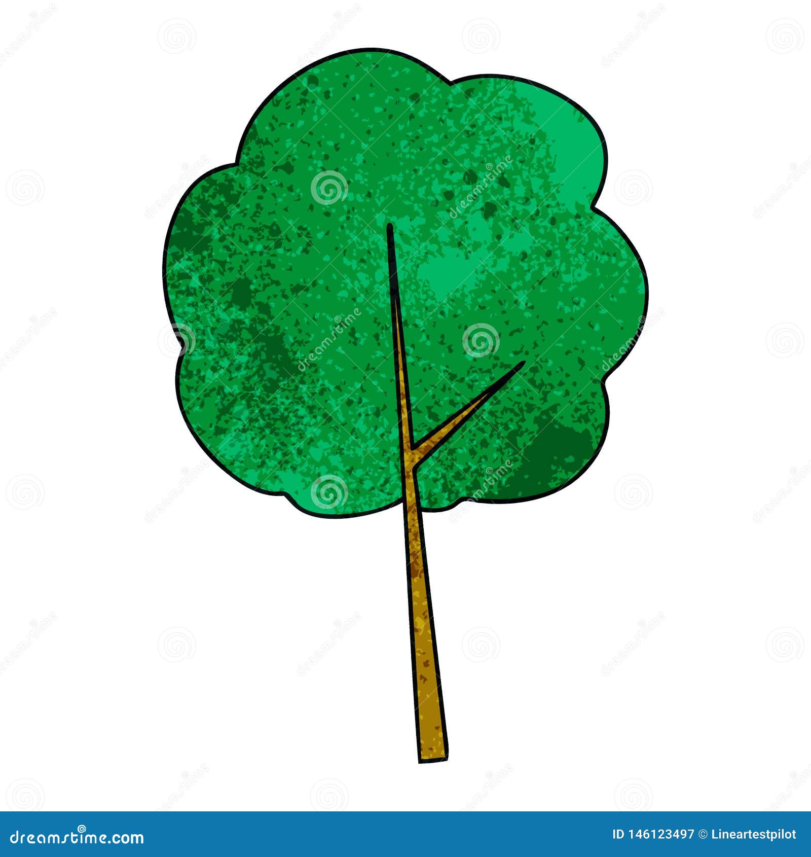 Hand Drawn Quirky Cartoon Tree Stock Vector - Illustration of texture ...