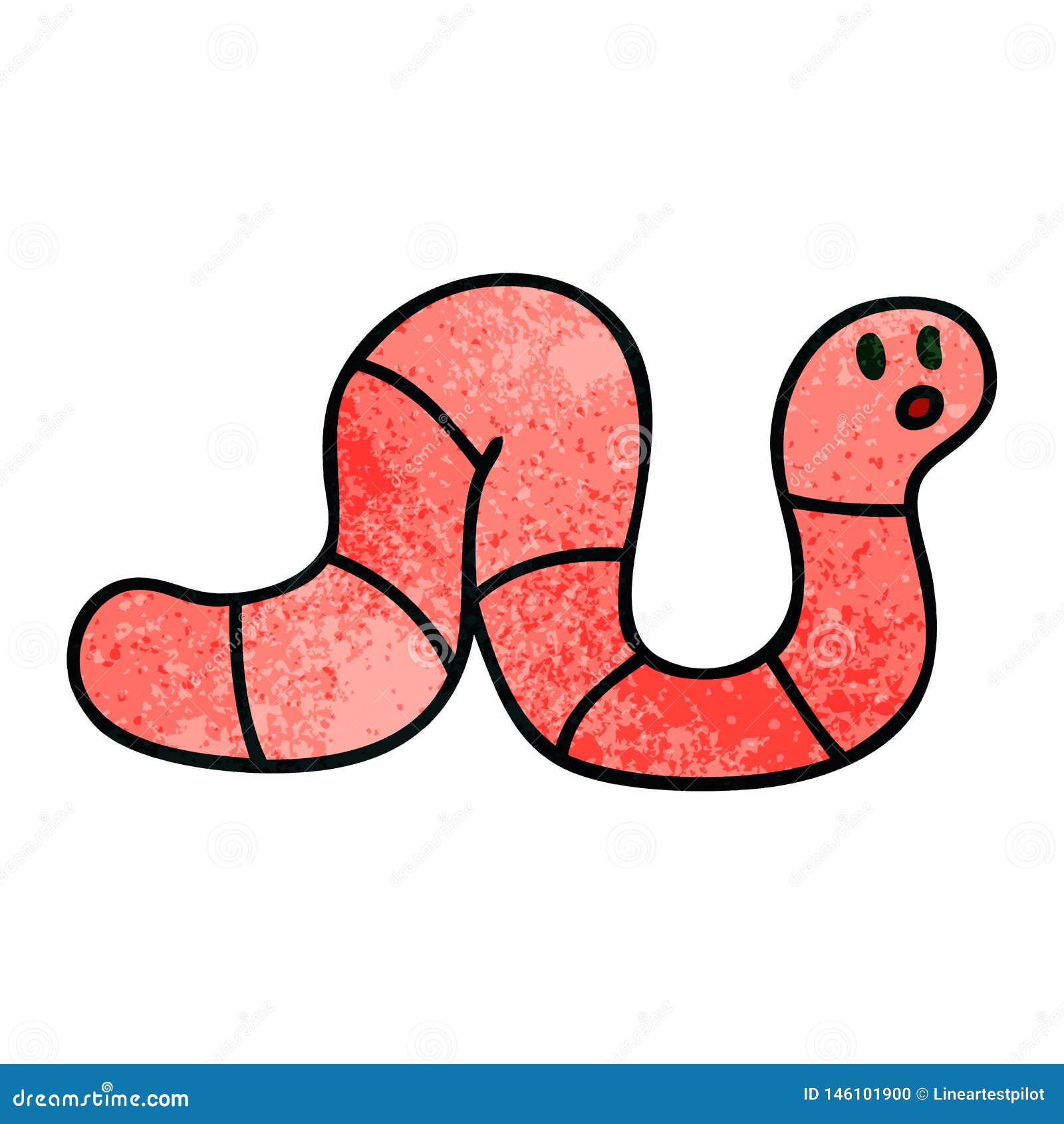 Hand Drawn Quirky Cartoon Worm Stock Vector - Illustration of artwork ...