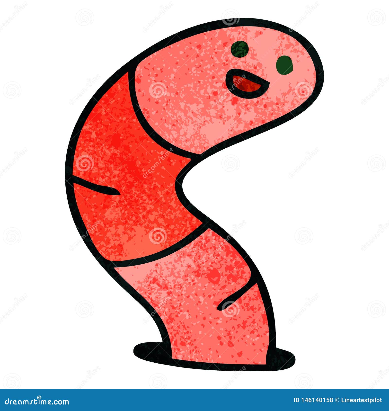 Hand Drawn Quirky Cartoon Worm Stock Vector - Illustration of worm ...