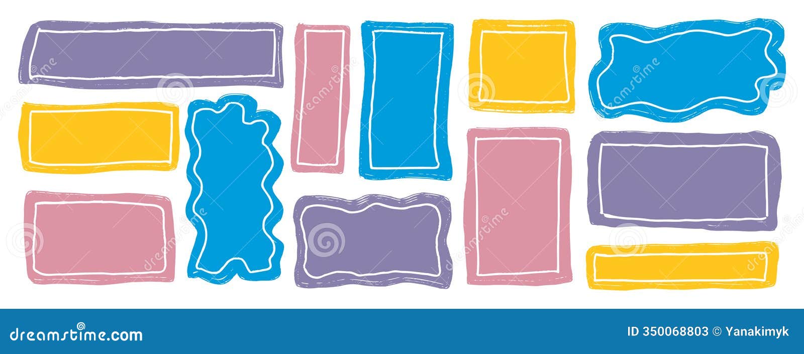 Hand Drawn Quote Frame Set Template. Funny Speech Bubbles. Empty Flat ...