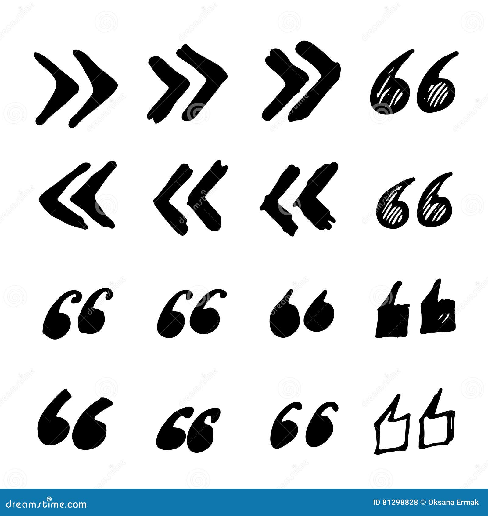 Hand Drawn Quote Marks Vector Illustration | CartoonDealer.com #81298828