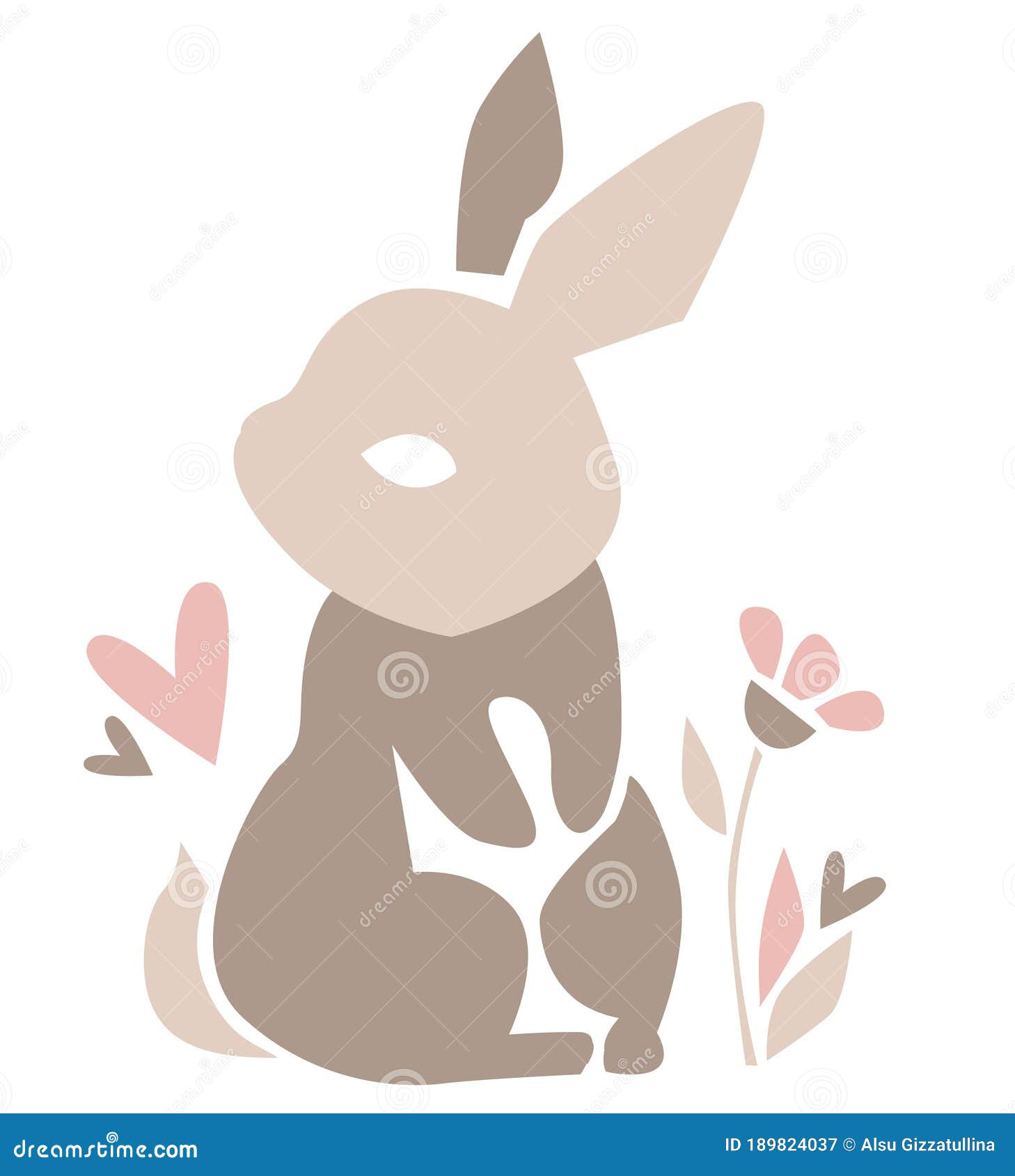 Hand Drawn Rabbit. Beautiful Decorative Bunny, Element for Design ...