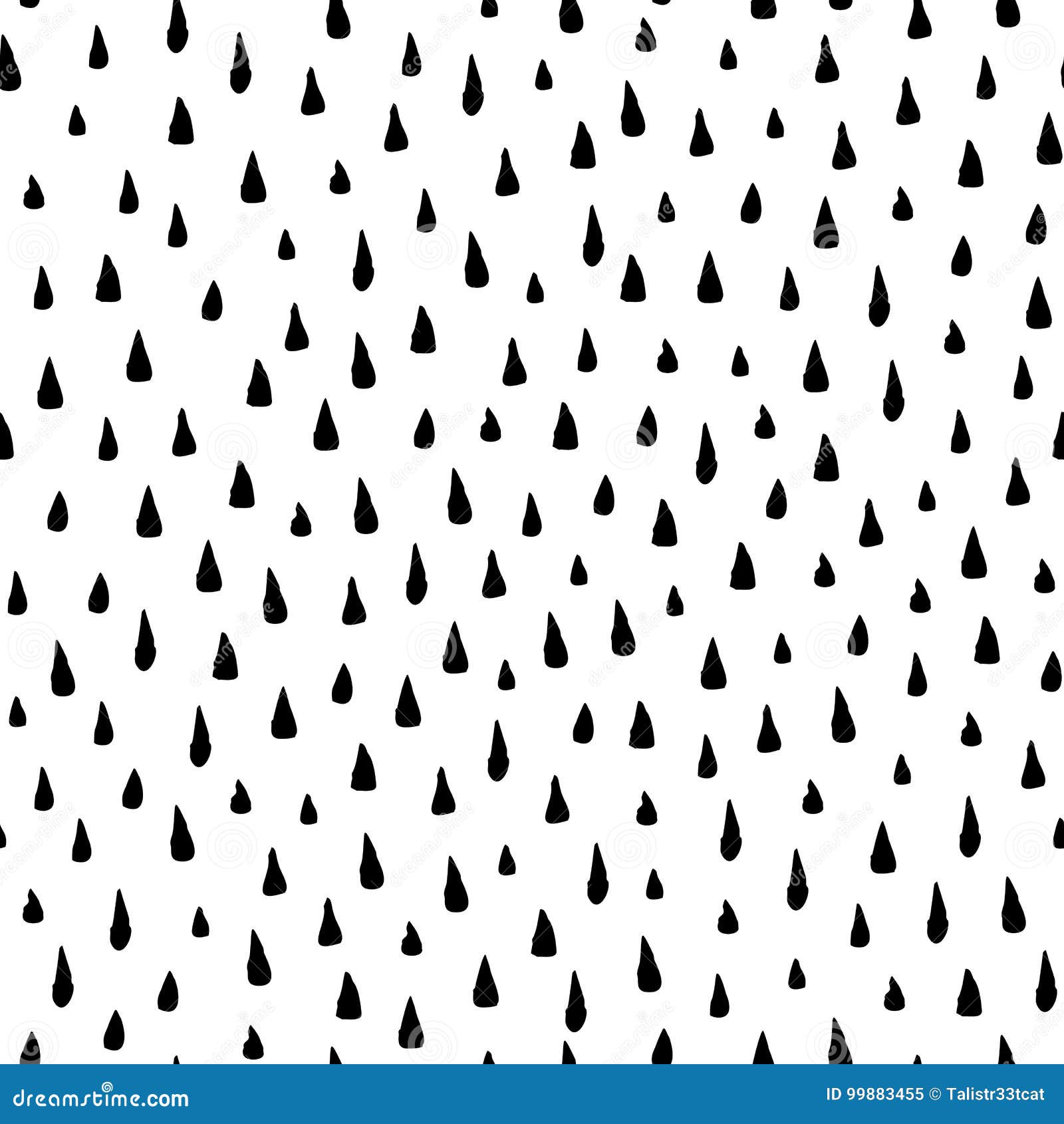 Hand Drawn Rain Drops Seamless Pattern Stock Vector - Illustration of ...