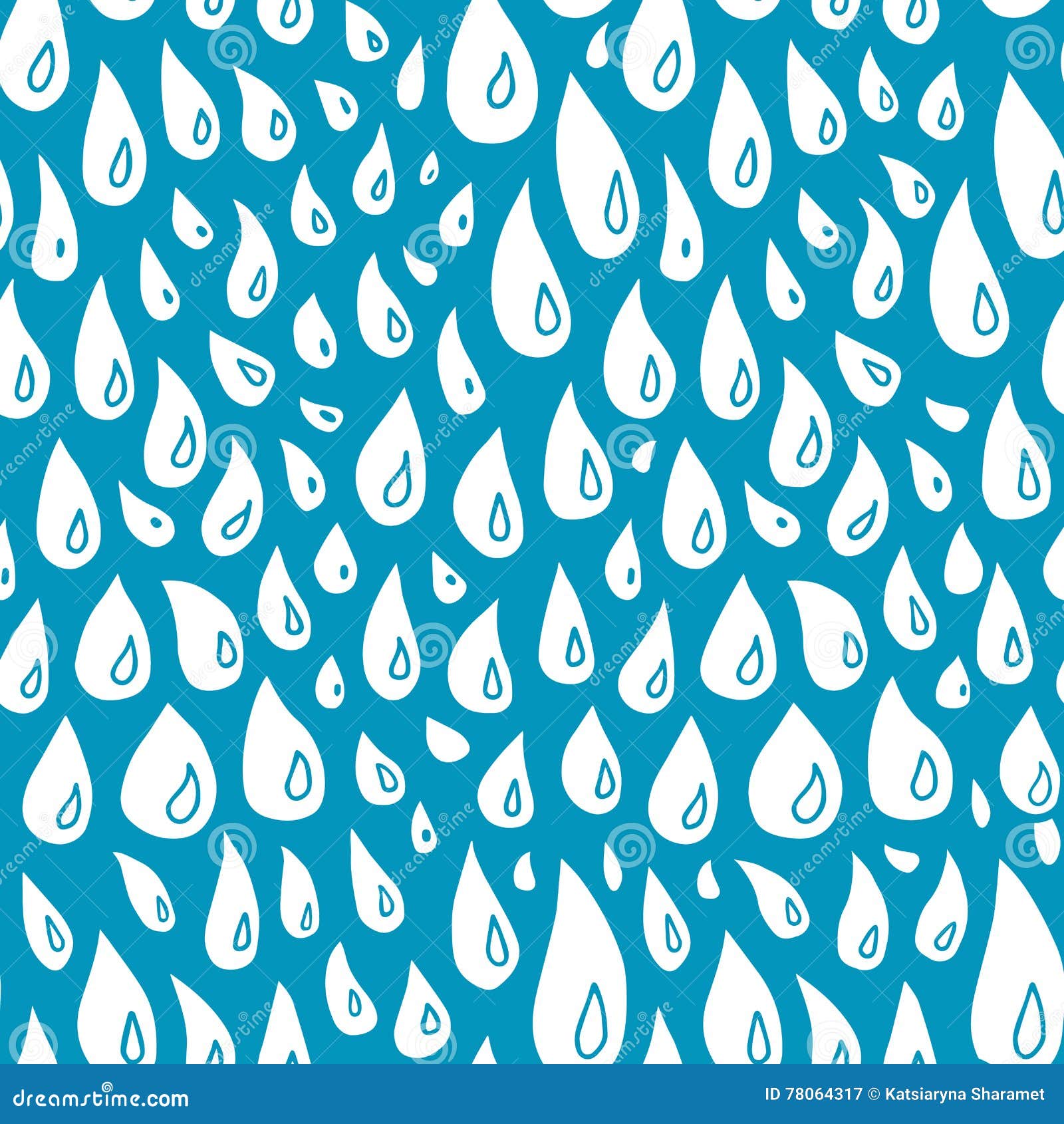 Hand-drawn Rain Seamless Pattern. Stock Vector - Illustration of ...