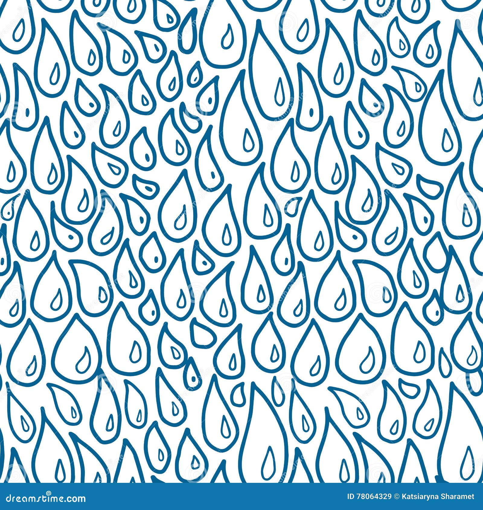 Hand-drawn Rain Seamless Pattern. Stock Vector - Illustration of ...