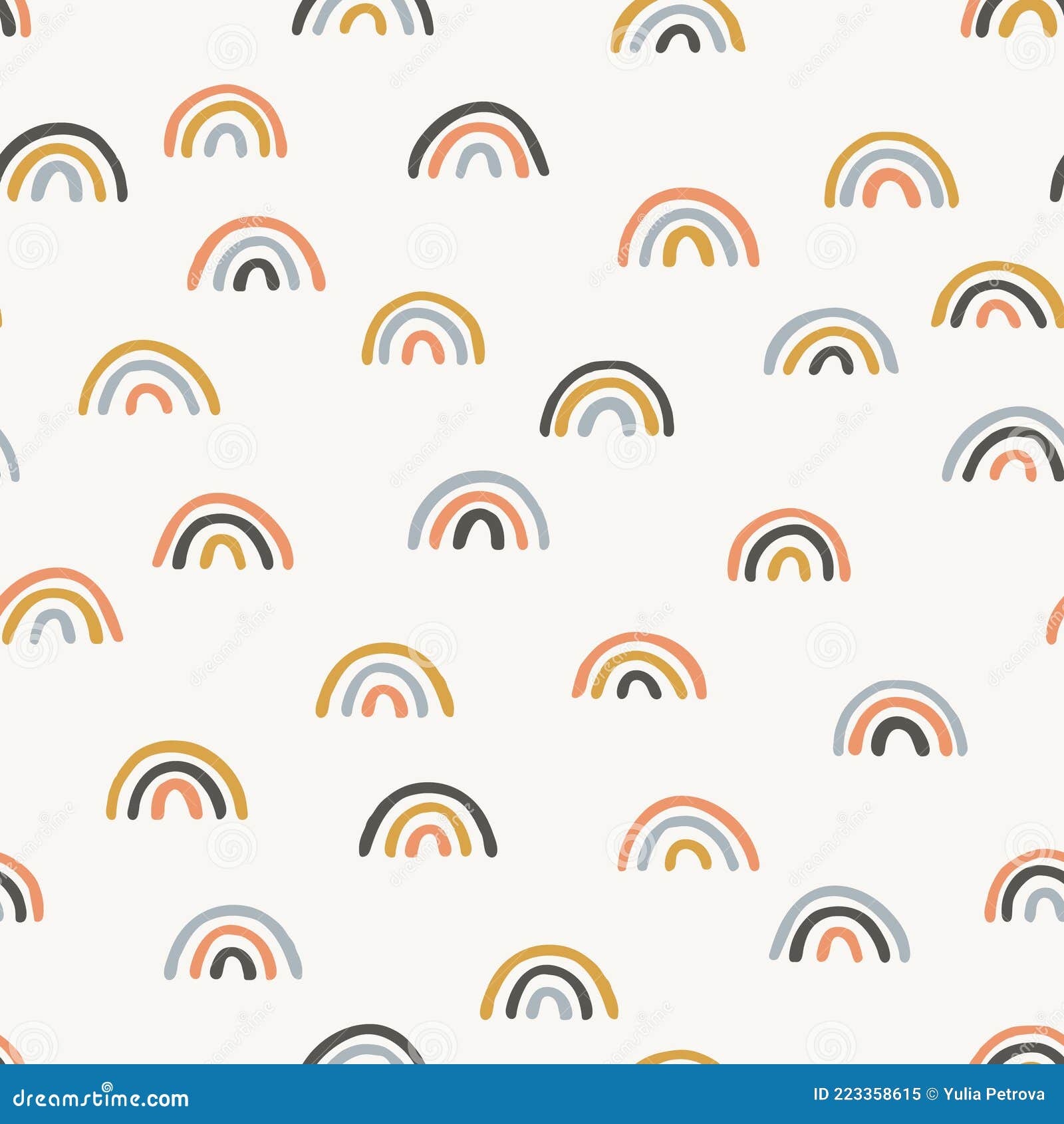 Hand Drawn Rainbow Background Stock Vector - Illustration of abstract ...