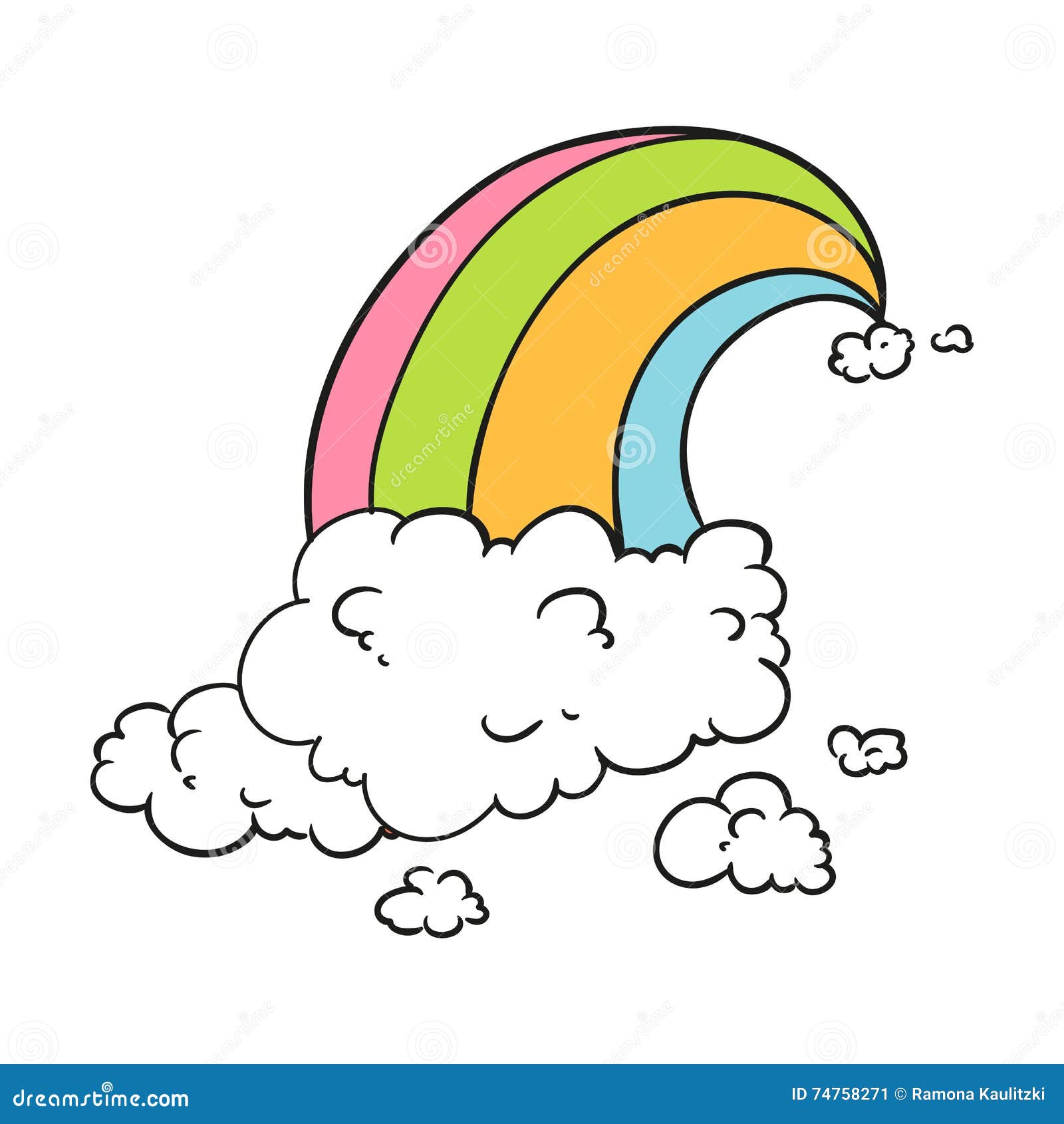 Hand Drawn Rainbow Doodle stock illustration. Illustration of ...