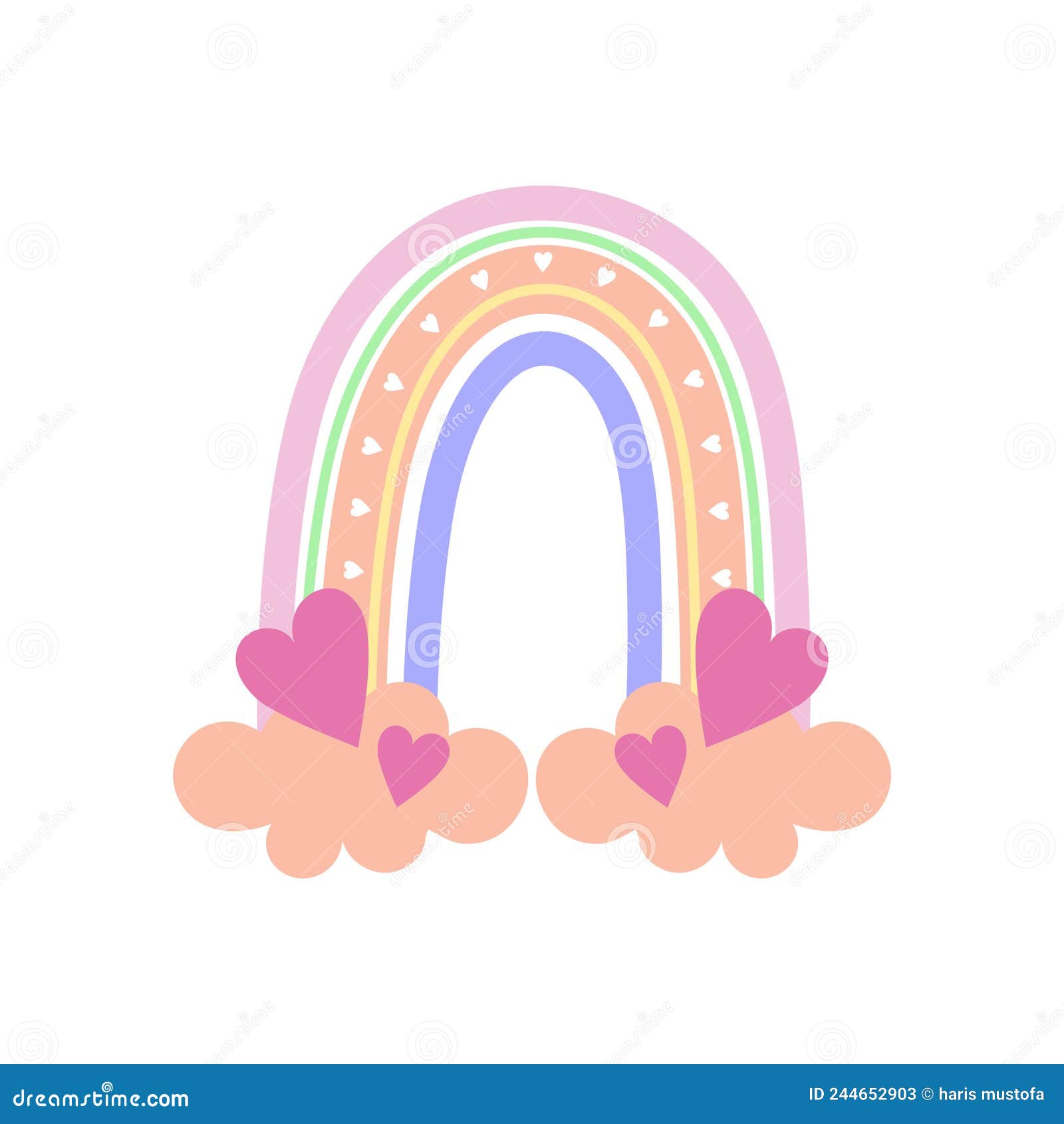Hand Drawn Rainbow Illustration Retro Style Vector Design Stock Vector ...