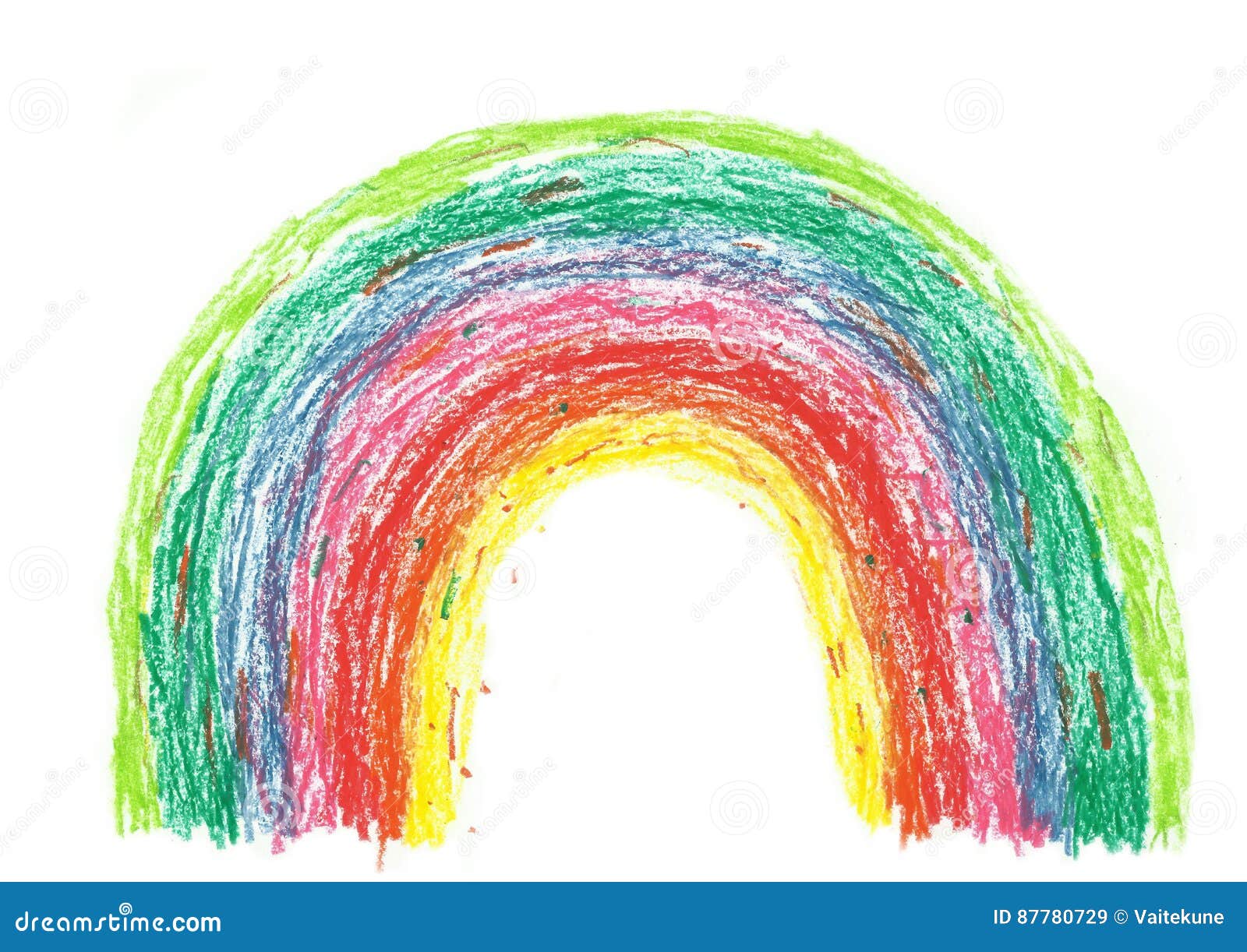 Hand drawn rainbow. stock illustration. Illustration of hand - 87780729