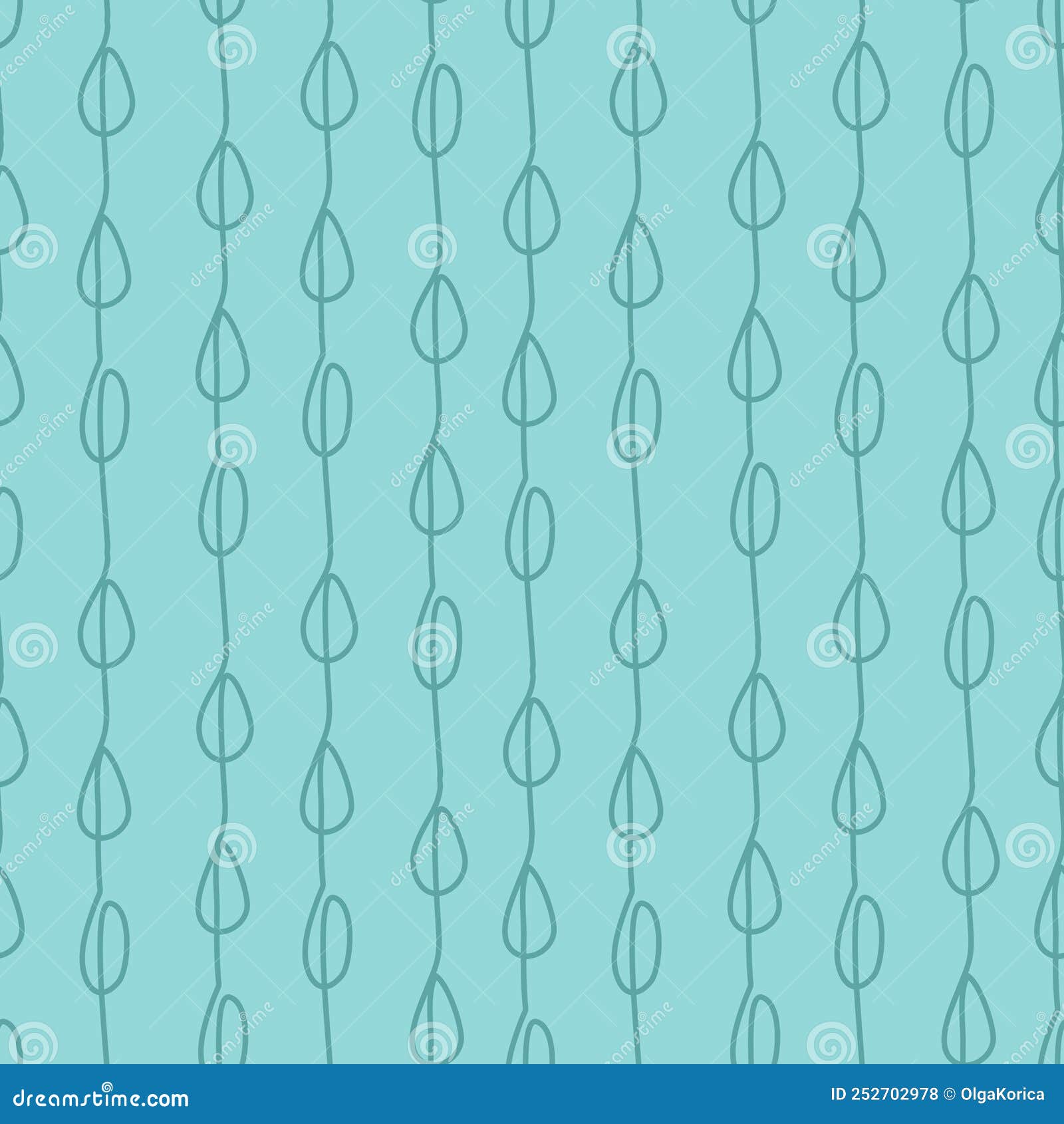 Hand Drawn Raindrop on a String Seamless Pattern Stock Vector ...