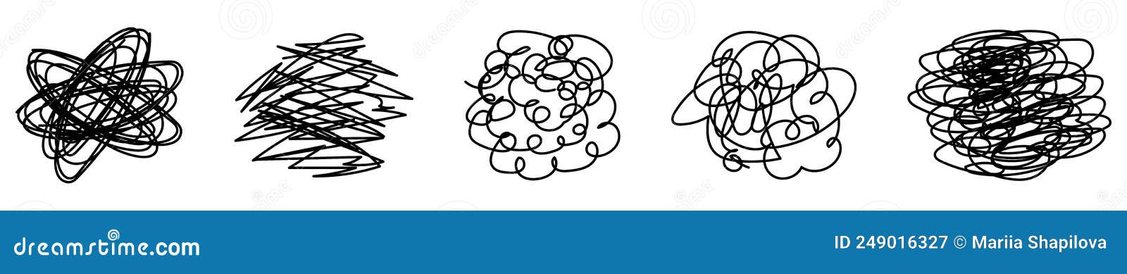 Hand Drawn Random Scribble Shapes Stock Vector - Illustration of thread ...