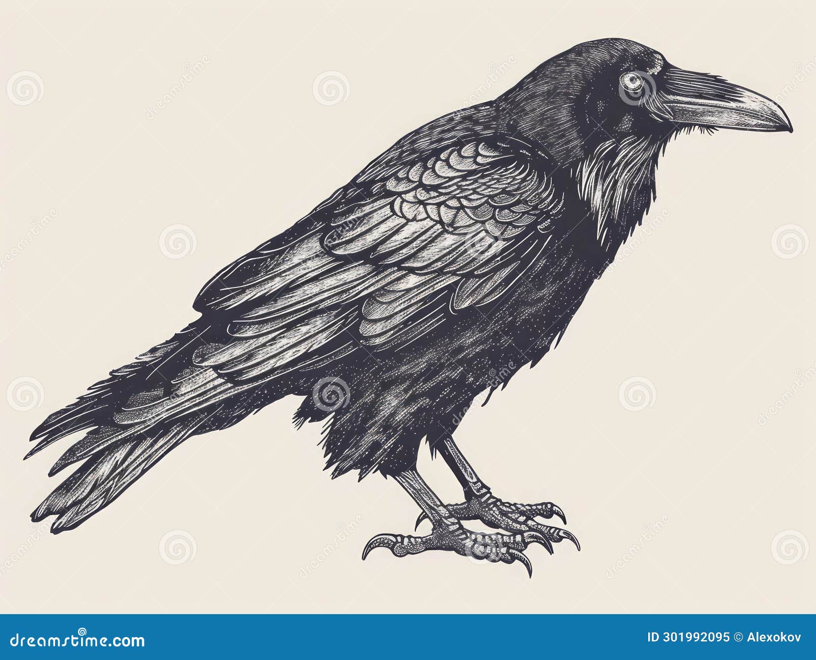 Hand Drawn Raven. Illustration of a Crow. Hand Drawn Raven Stock ...