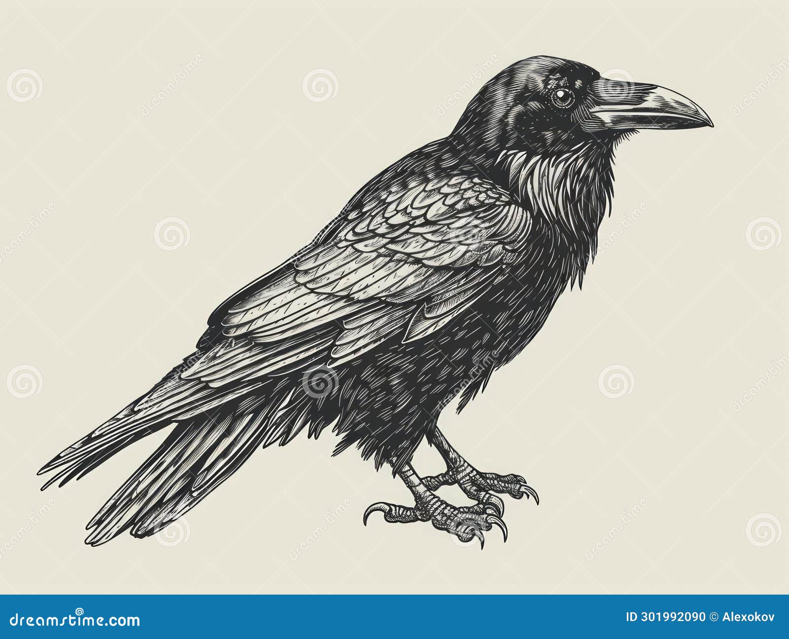 Hand Drawn Raven. Illustration of a Raven in Sketch Style Stock ...