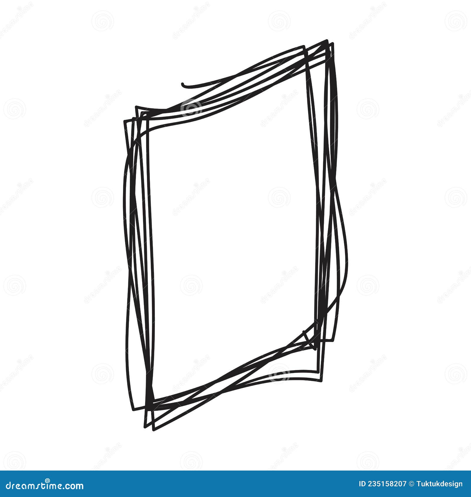 Hand Drawn Rectangle Doodle, Sketch Scribble Element, Pencil Art Design ...