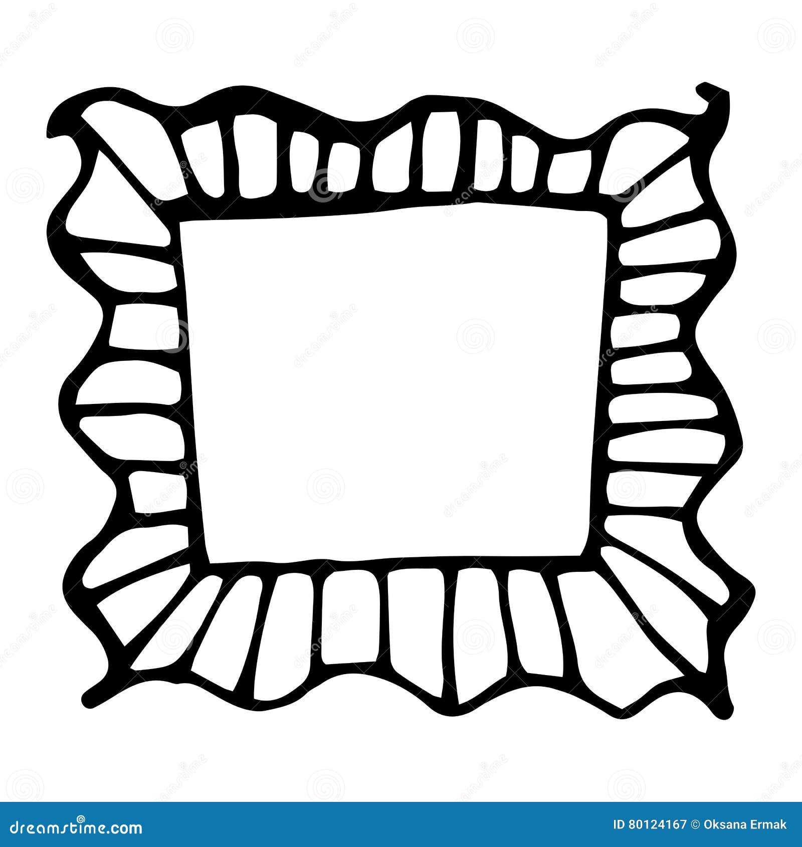 Hand drawn rectangle frame stock vector. Illustration of empty - 80124167