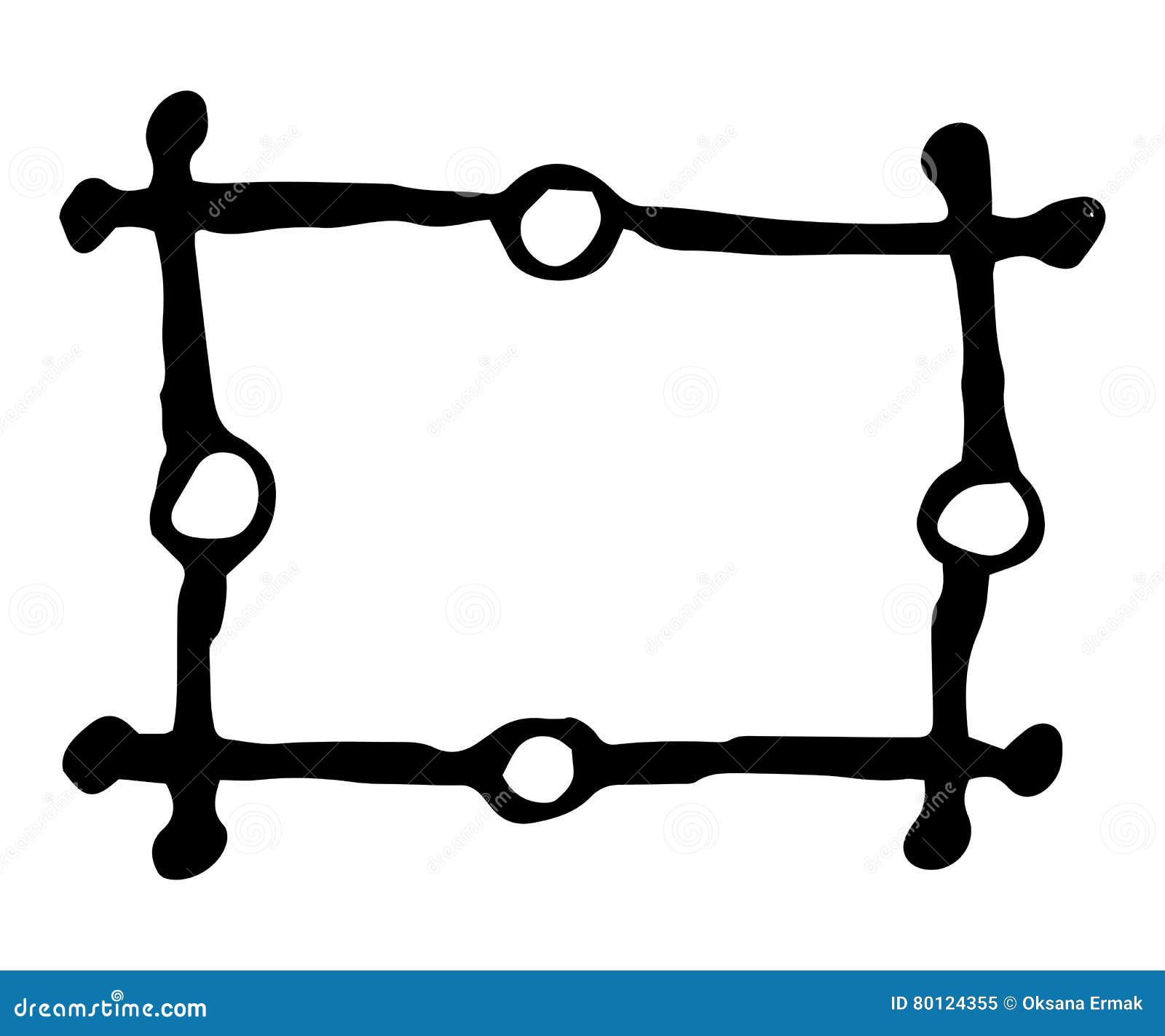 Hand drawn rectangle frame stock vector. Illustration of border - 80124355