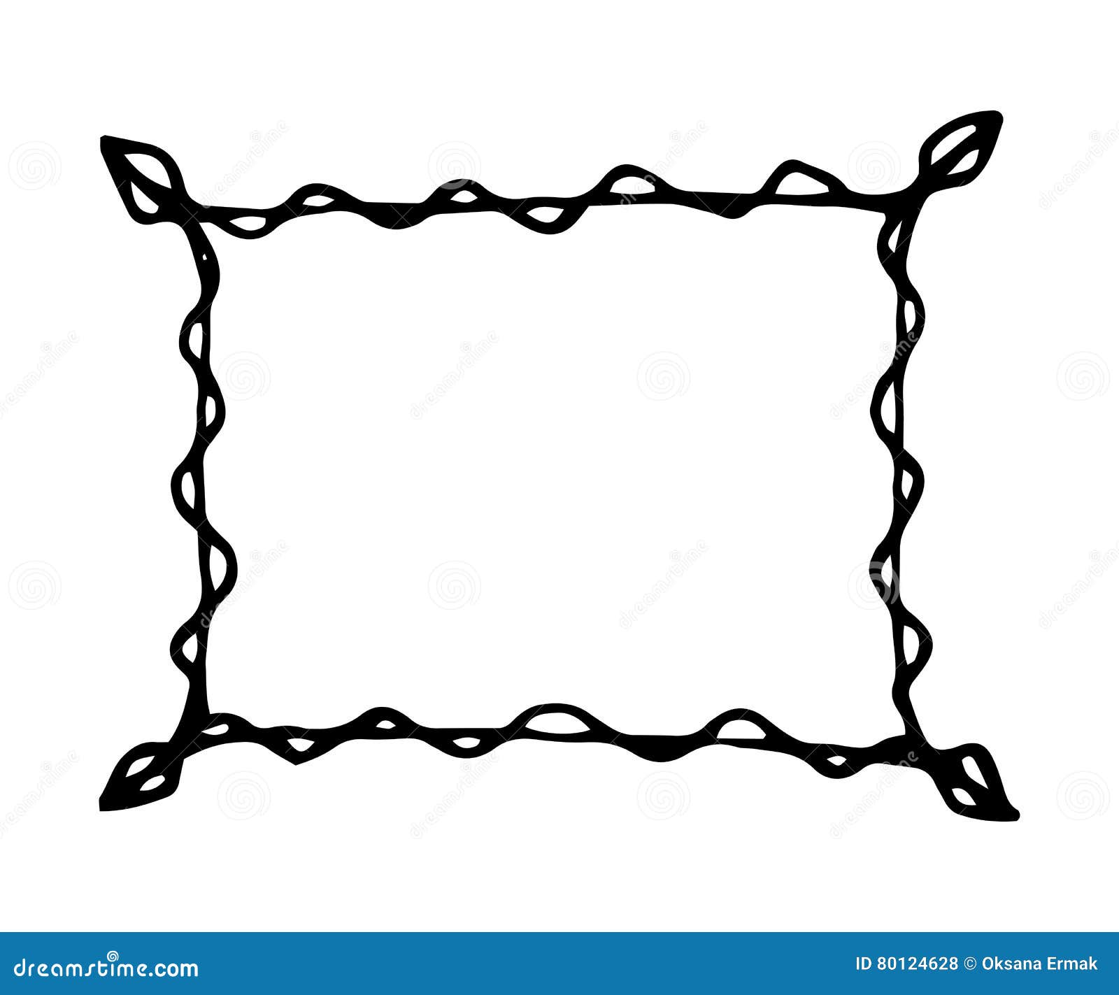 Hand drawn rectangle frame stock vector. Illustration of cartoon - 80124628