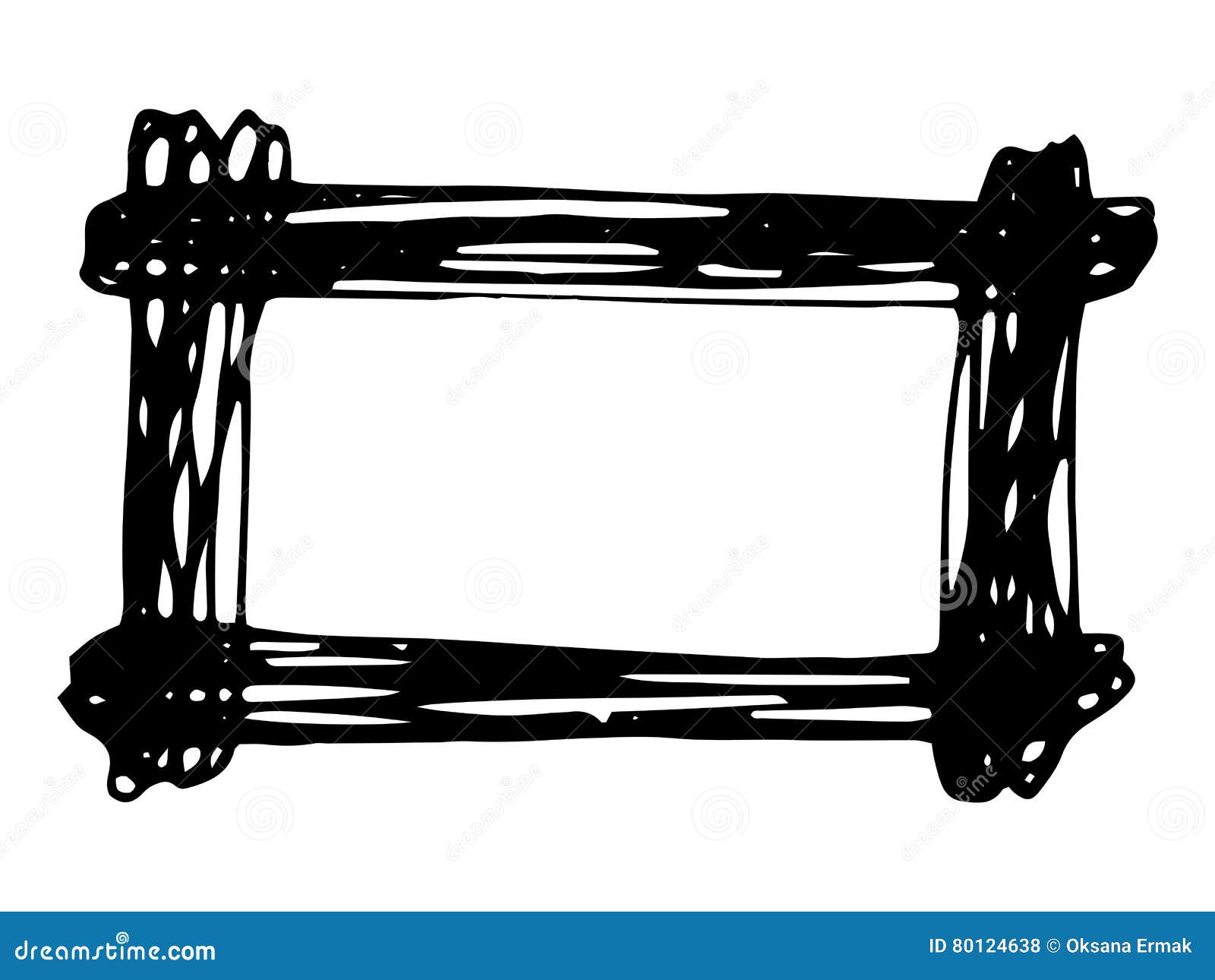 Hand drawn rectangle frame stock vector. Illustration of banner - 80124638