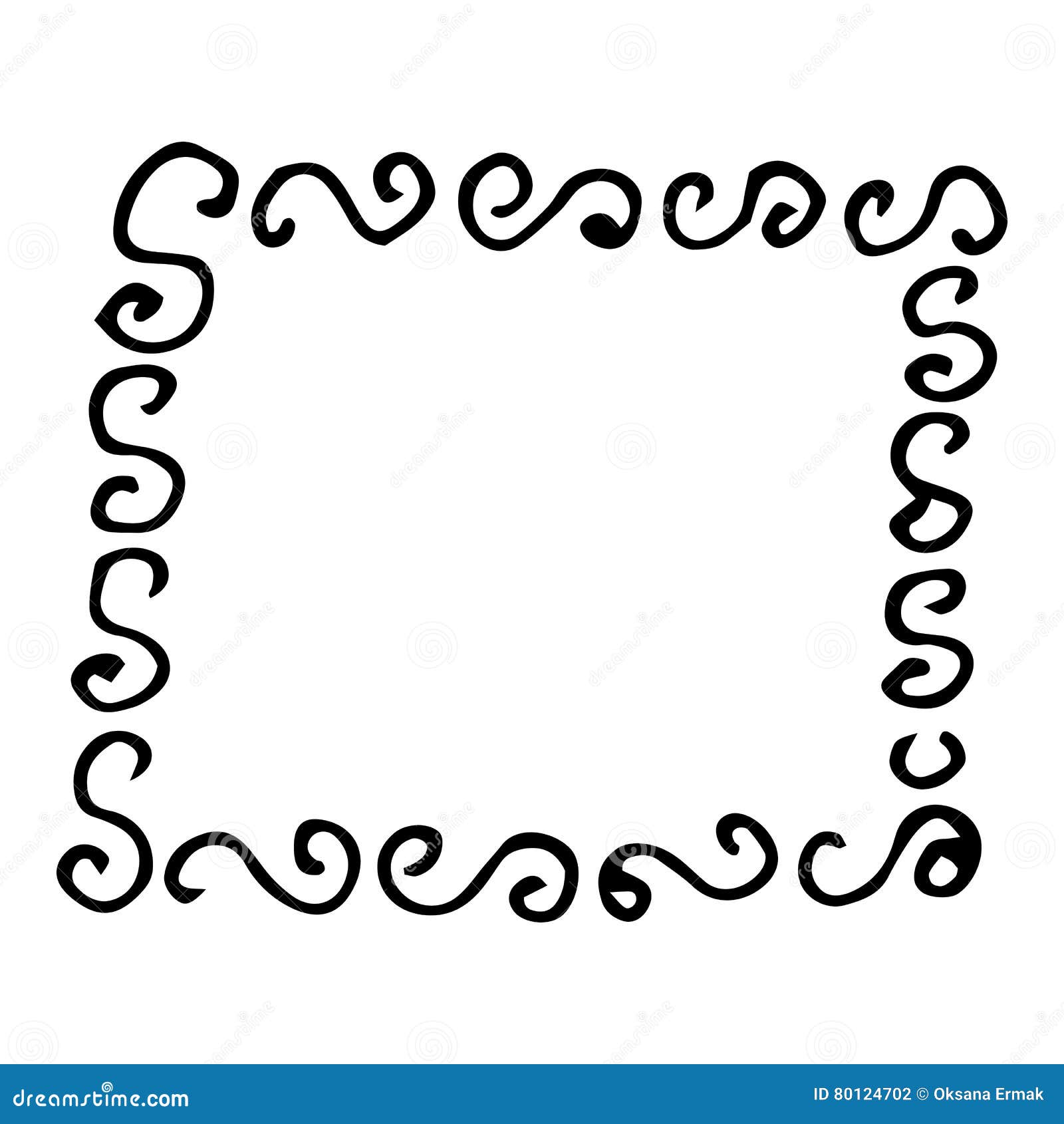 Hand drawn rectangle frame stock vector. Illustration of black - 80124702