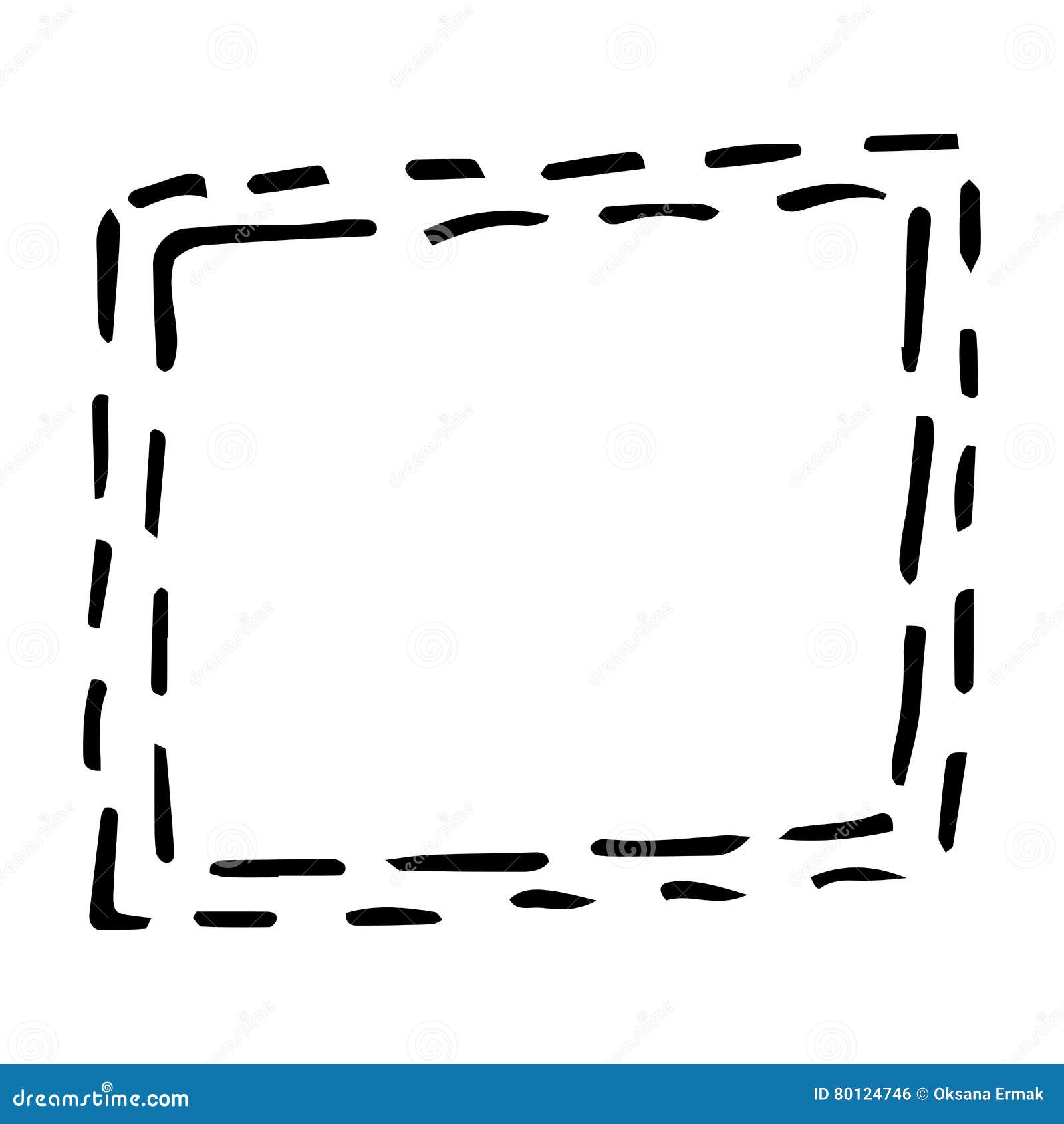 Hand drawn rectangle frame stock vector. Illustration of frame - 80124746