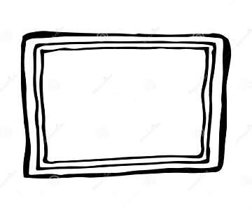 Hand drawn rectangle frame stock vector. Illustration of blank - 80124897