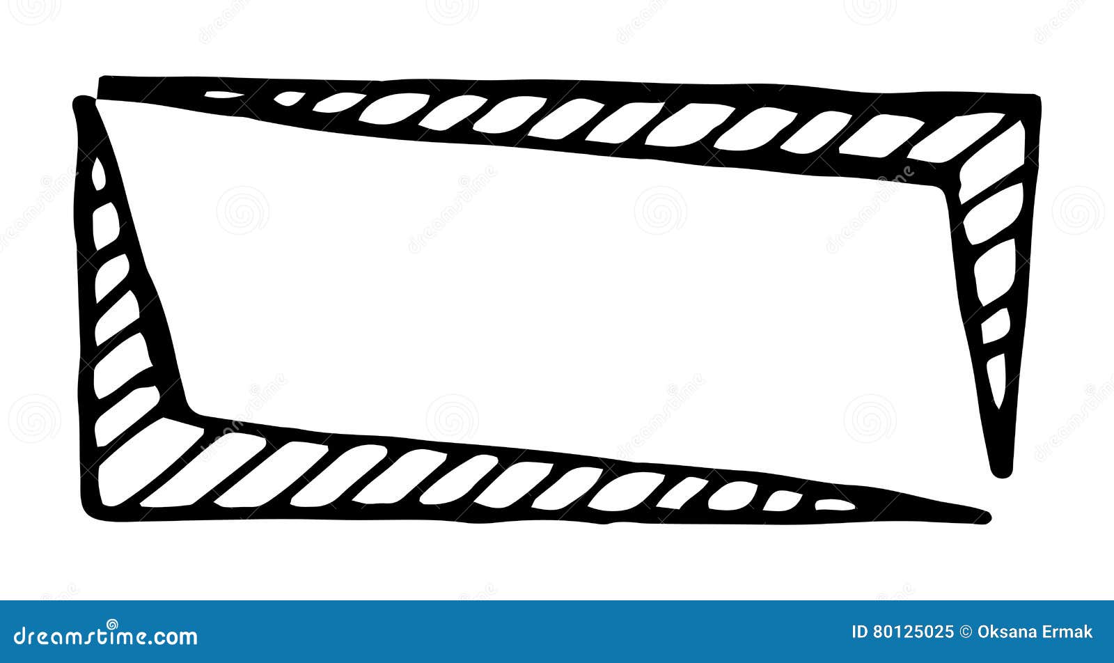 Hand drawn rectangle frame stock vector. Illustration of element - 80125025