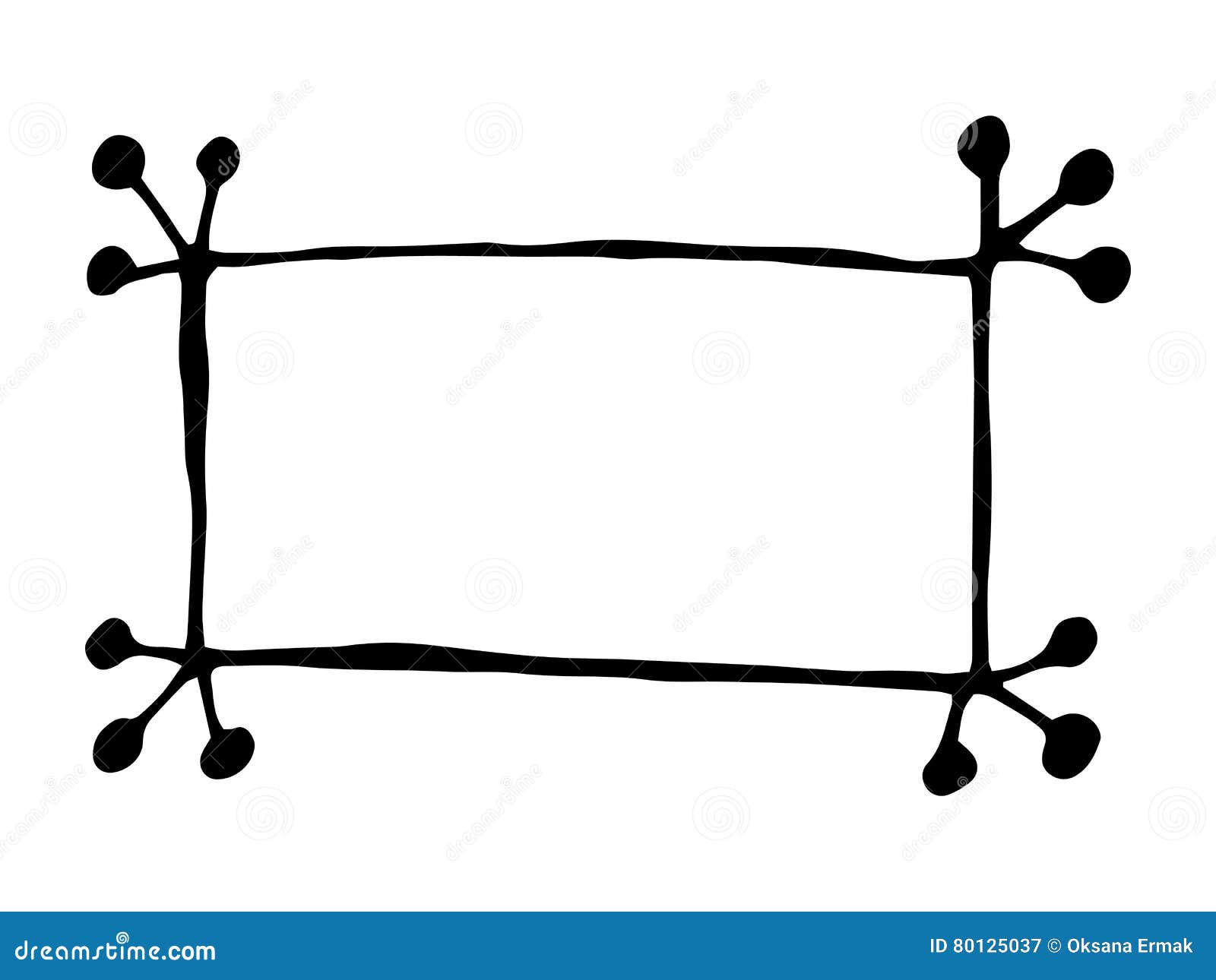 Hand drawn rectangle frame stock vector. Illustration of drawn - 80125037