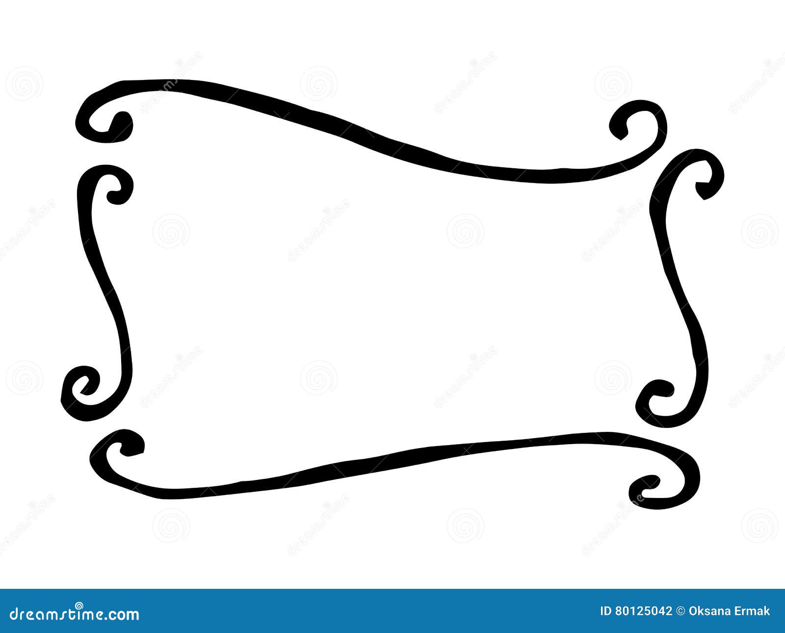 Hand drawn rectangle frame stock vector. Illustration of pattern - 80125042
