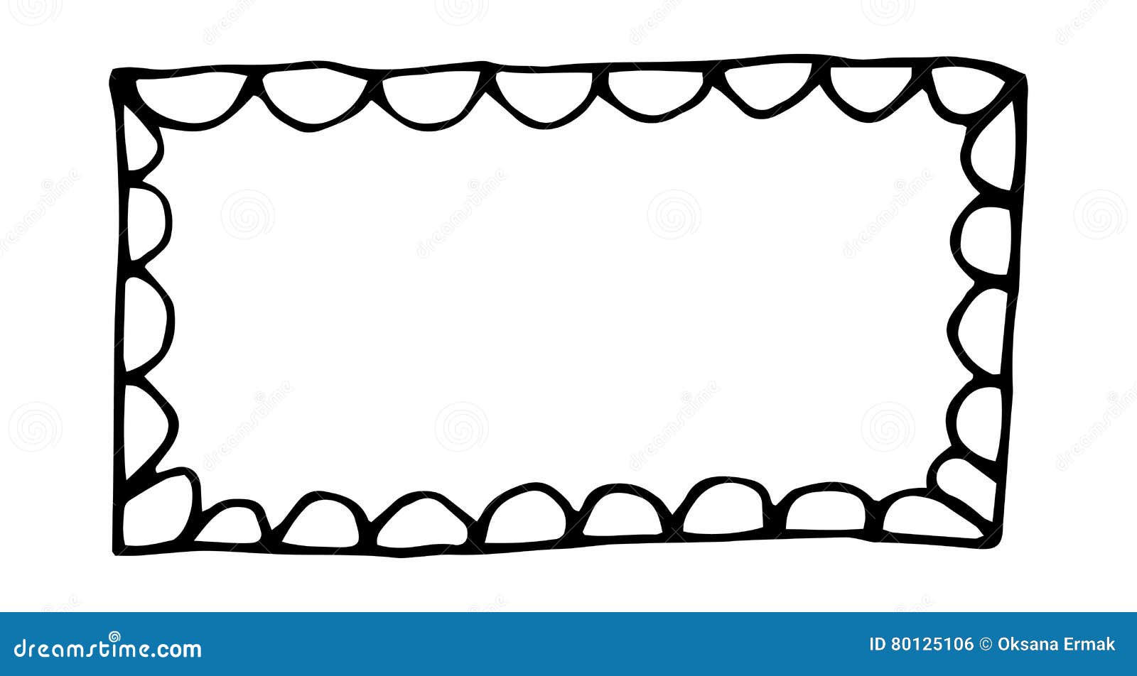 Hand drawn rectangle frame stock vector. Illustration of decoration ...