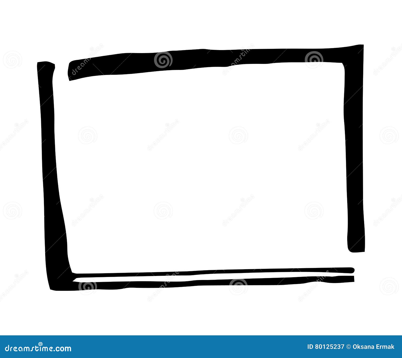 Hand drawn rectangle frame stock vector. Illustration of marker - 80125237