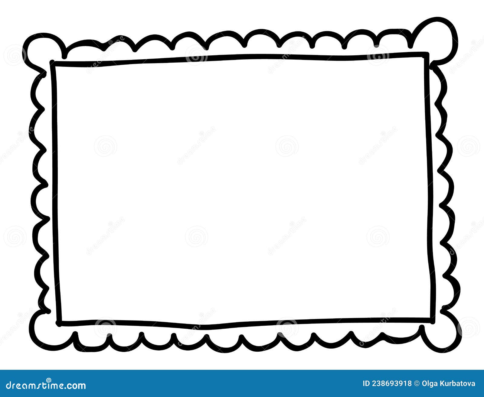 Hand Drawn Rectangle Frame. Cute Vintage Shape in Doodle Style Stock ...