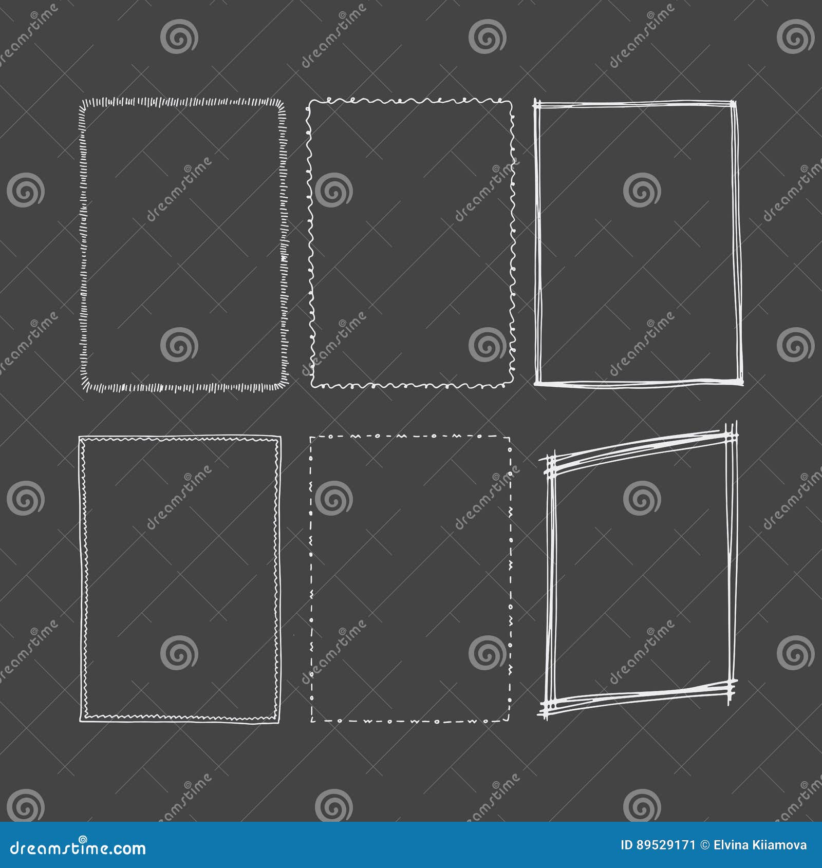 Hand Drawn Rectangular Frames. Stock Vector - Illustration of frames ...