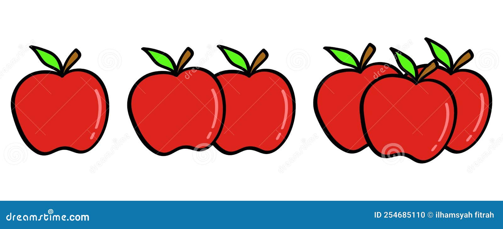 Hand drawn red apple stock vector. Illustration of isolated - 254685110