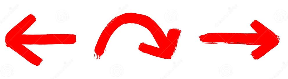 3 hand drawn red arrows stock illustration. Illustration of messy ...