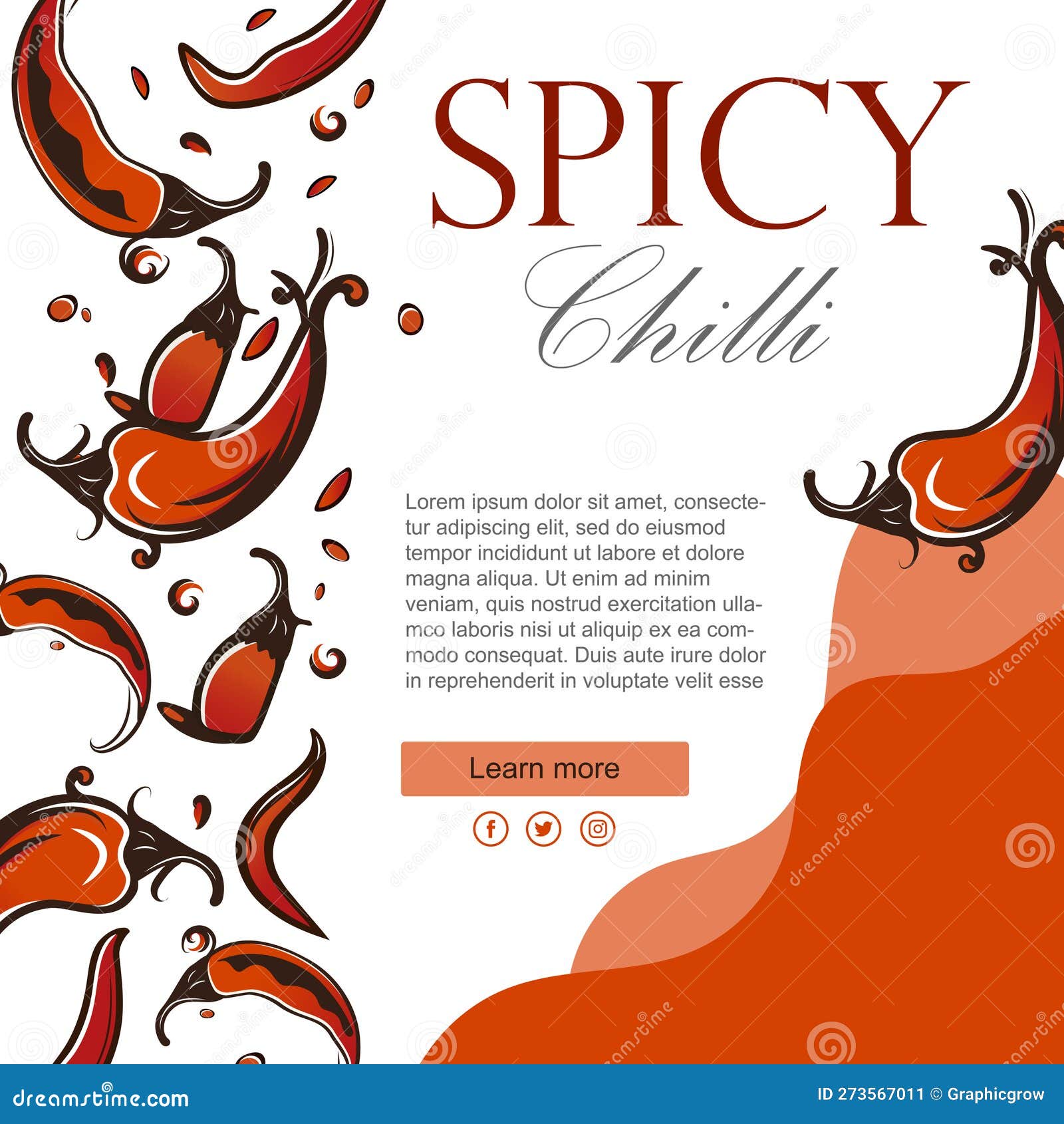 Hand Drawn Red Chilli Design Vegetarian Food Layout Design Stock Vector ...