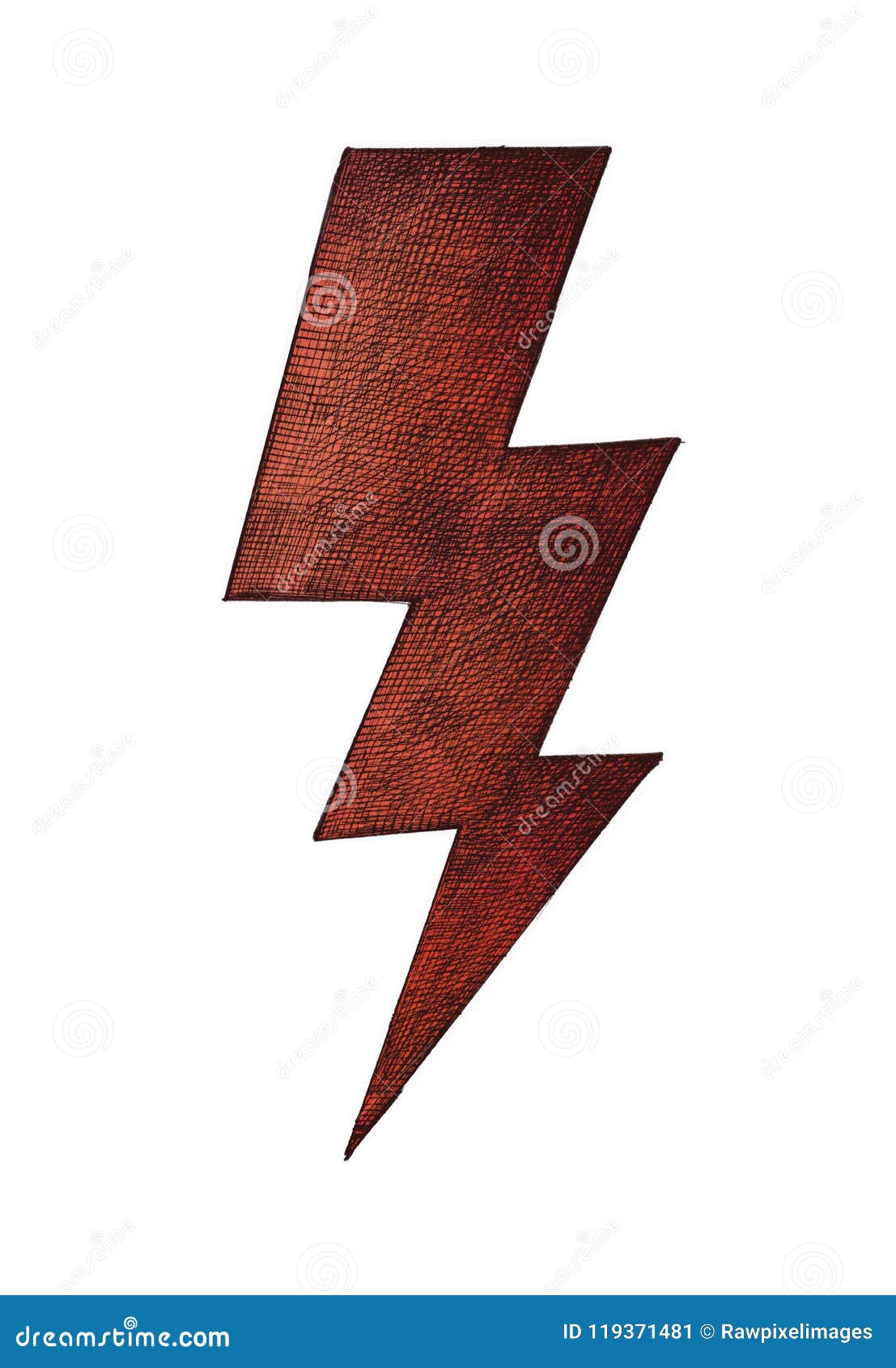 Hand-drawn Red Lightning Illustration Stock Illustration - Illustration ...