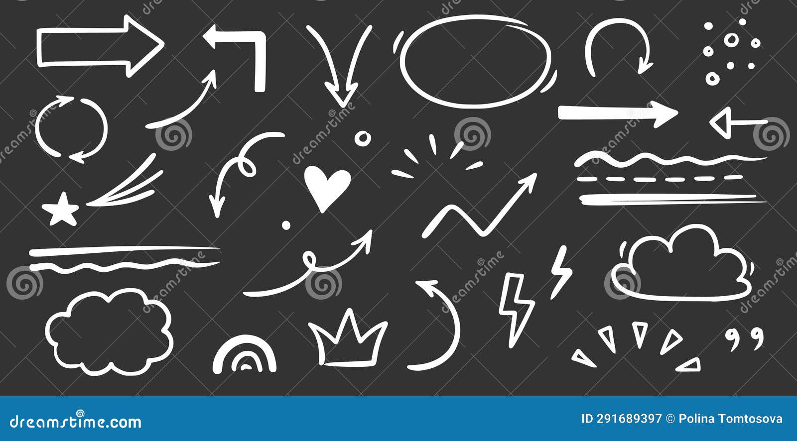 Hand Drawn Red Line Star Sparkle, Emphasis, Underline Element Set On ...