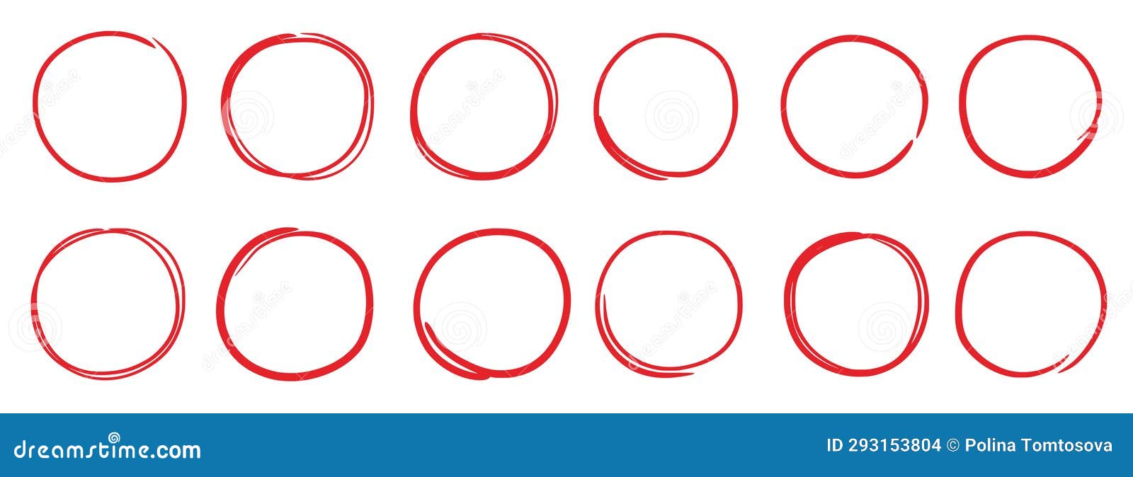 Hand Drawn Red Marker Round Frame. Hand Drawn Marker Stroke Style ...