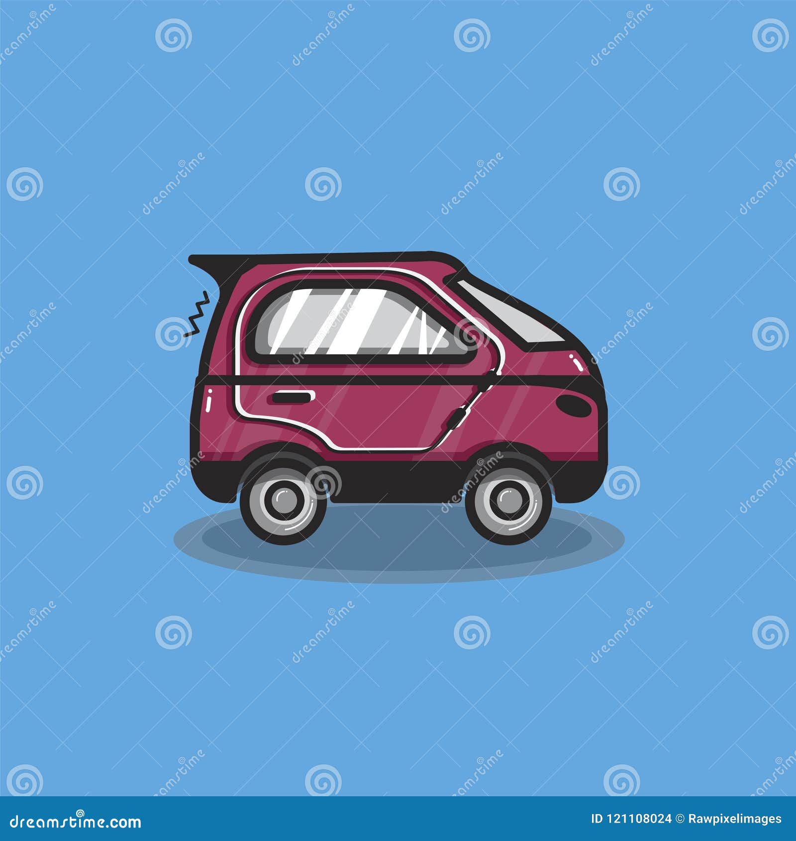 Microcar Icon In Badge Style. One Of Cars Collection Icon Can Be Used ...