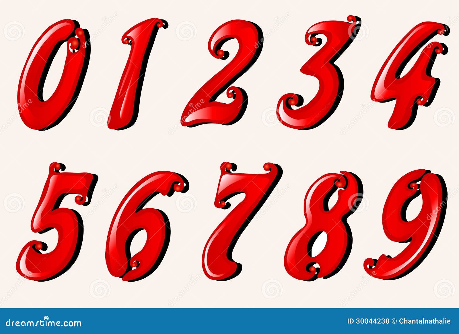 Set of numbers stock vector. Illustration of text, object - 30044230